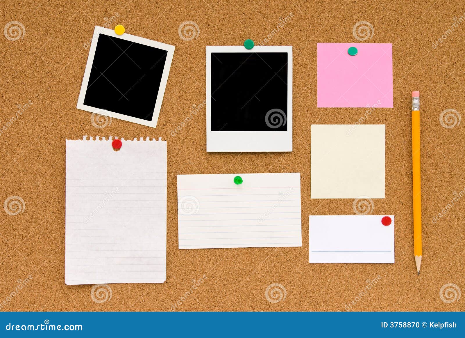 Message cork board stock photo. Image of card, space, tacks - 3758870