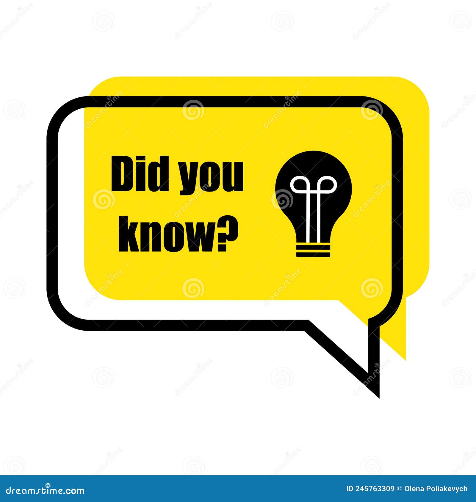 Message Did You Know. Creative Design. Message Bubble. Vector ...