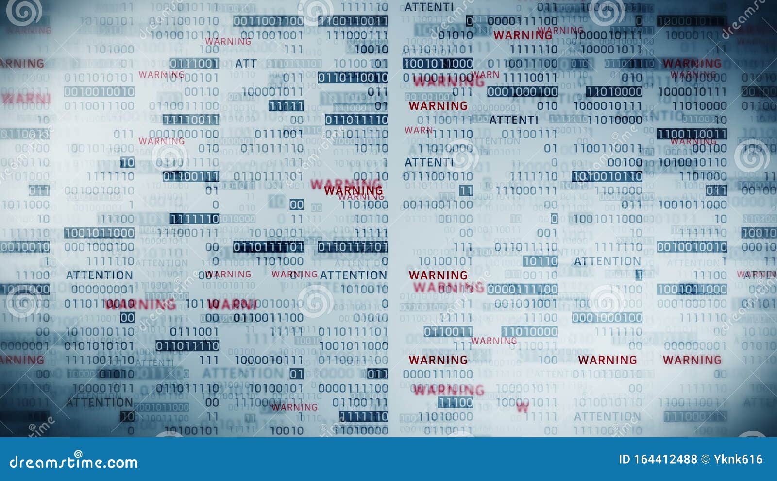 Warning and Attention Message with Binary Numbers. Web Online with ...