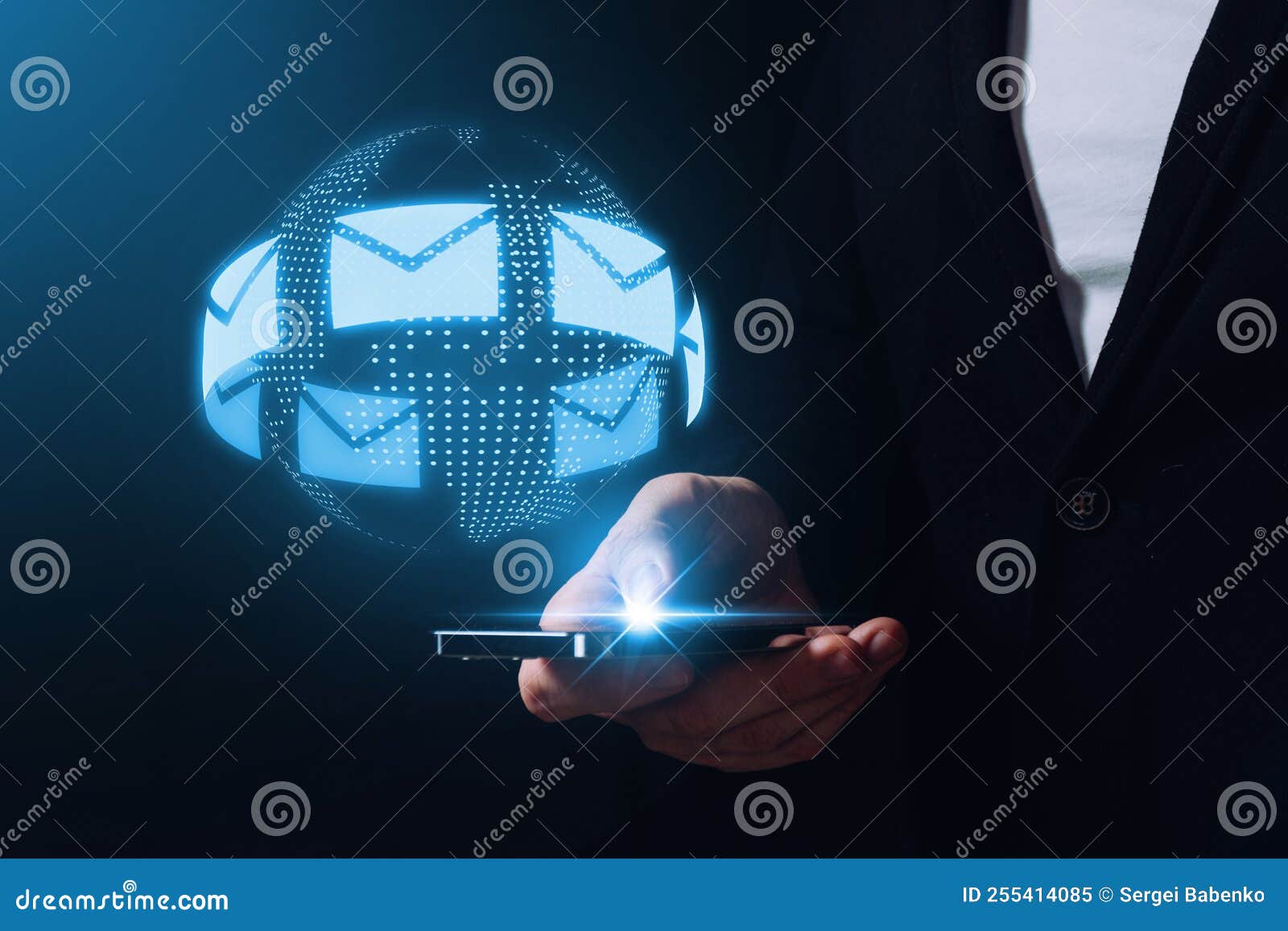 Message and Email. Communication Around the World Via the Internet and ...