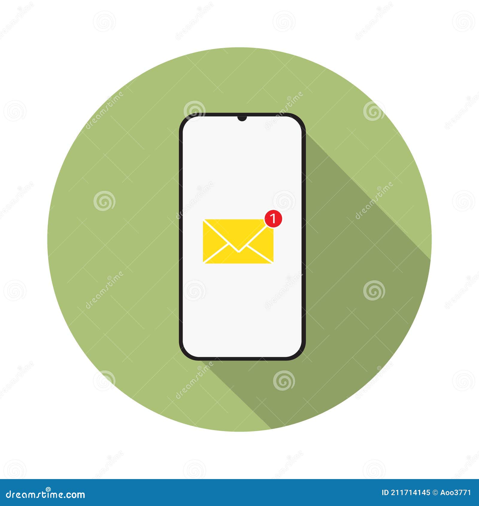 Message or Email Notification Icon on White Background Vector Stock ...