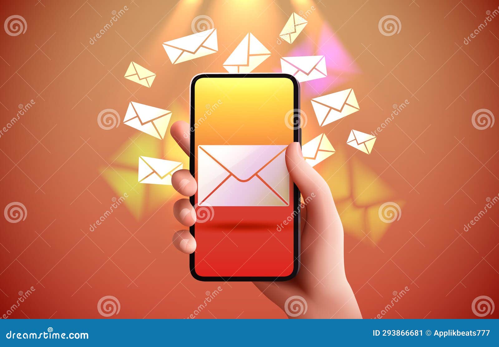 Message Email Smartphone Screen, Banner User Phone. Vector Stock Vector ...