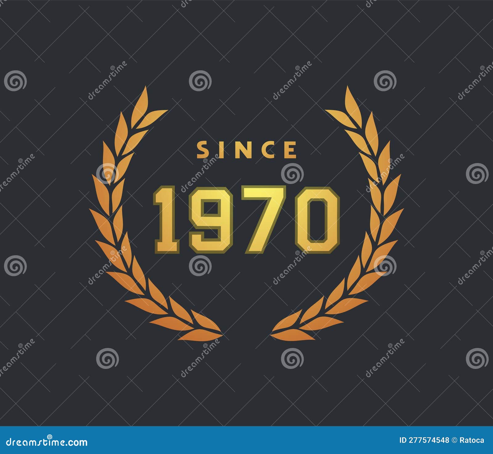 Since 1970 message emblem stock vector. Illustration of funny - 277574548