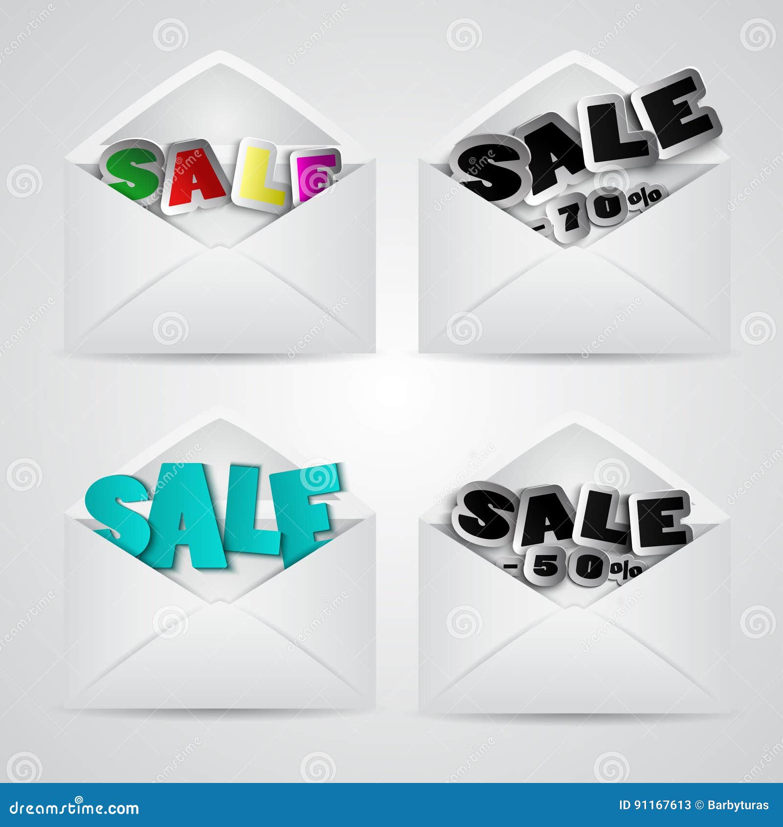 Message. Envelope Design with Paper Words Stock Vector - Illustration ...