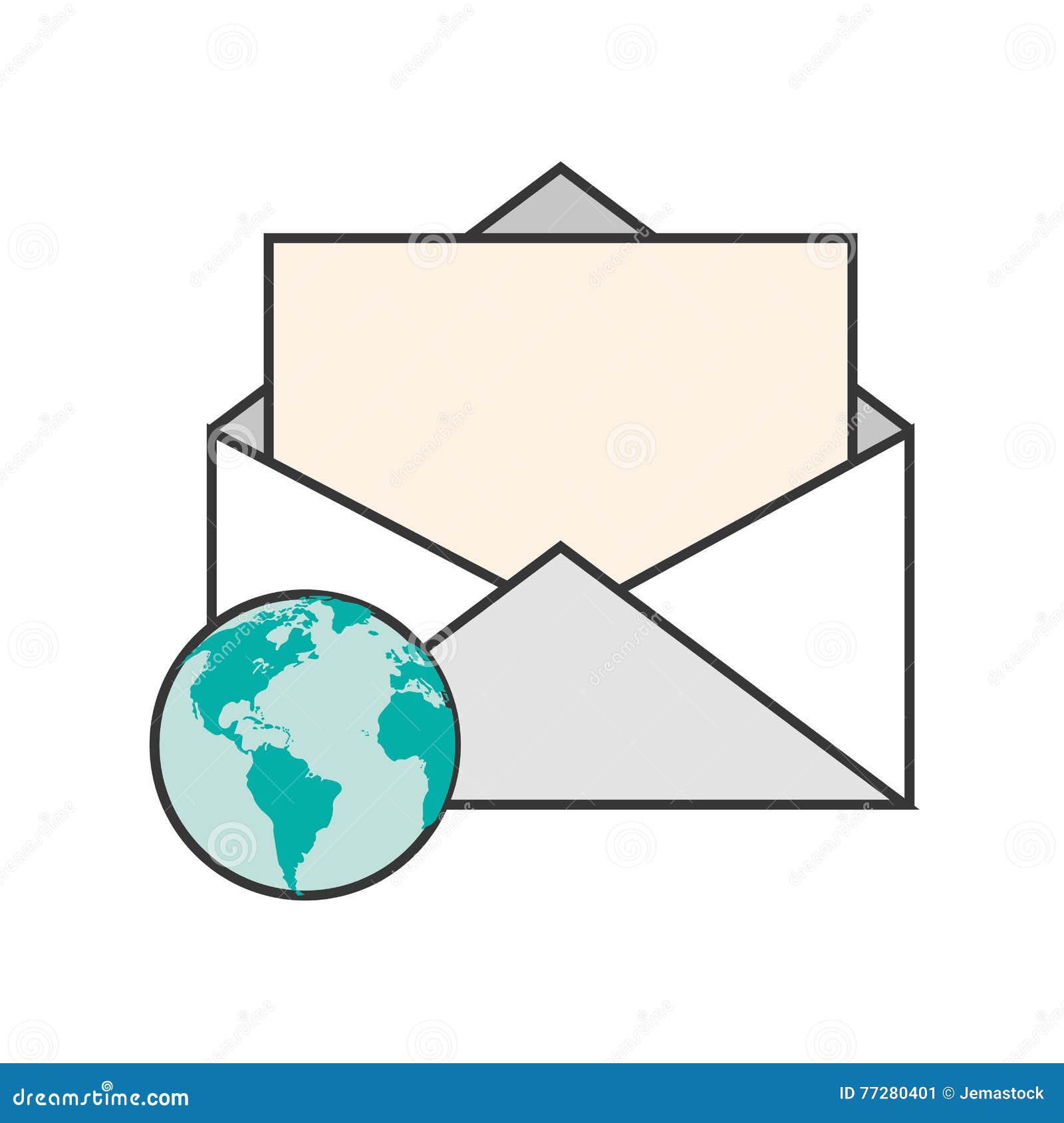 Message Envelope and Earth Globe Icon Stock Vector - Illustration of ...