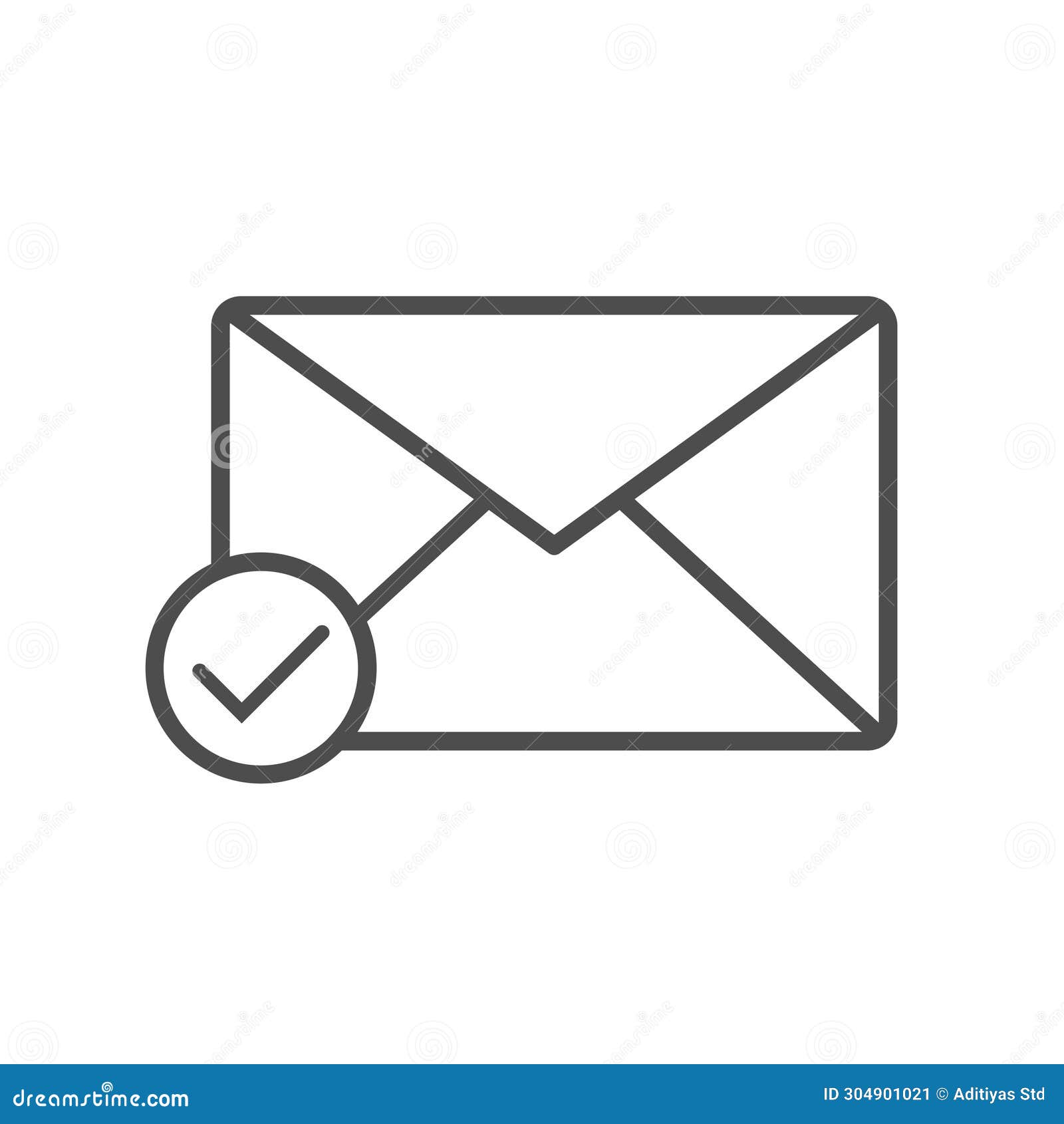 Message Envelope or Mail Check Line Art Icon for Apps and Websites ...