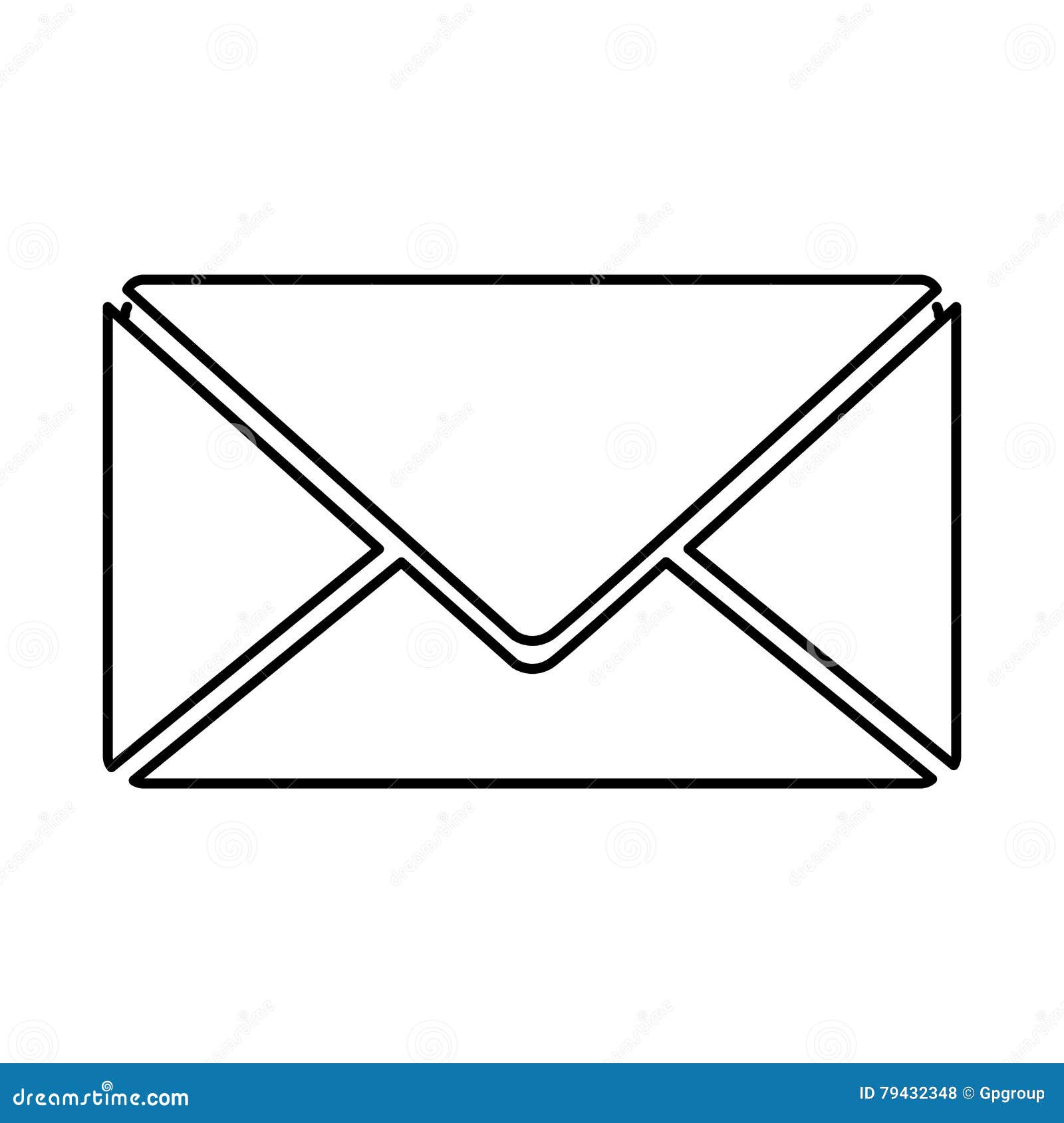 Message Envelope Pictogram Icon Image Stock Vector - Illustration of ...
