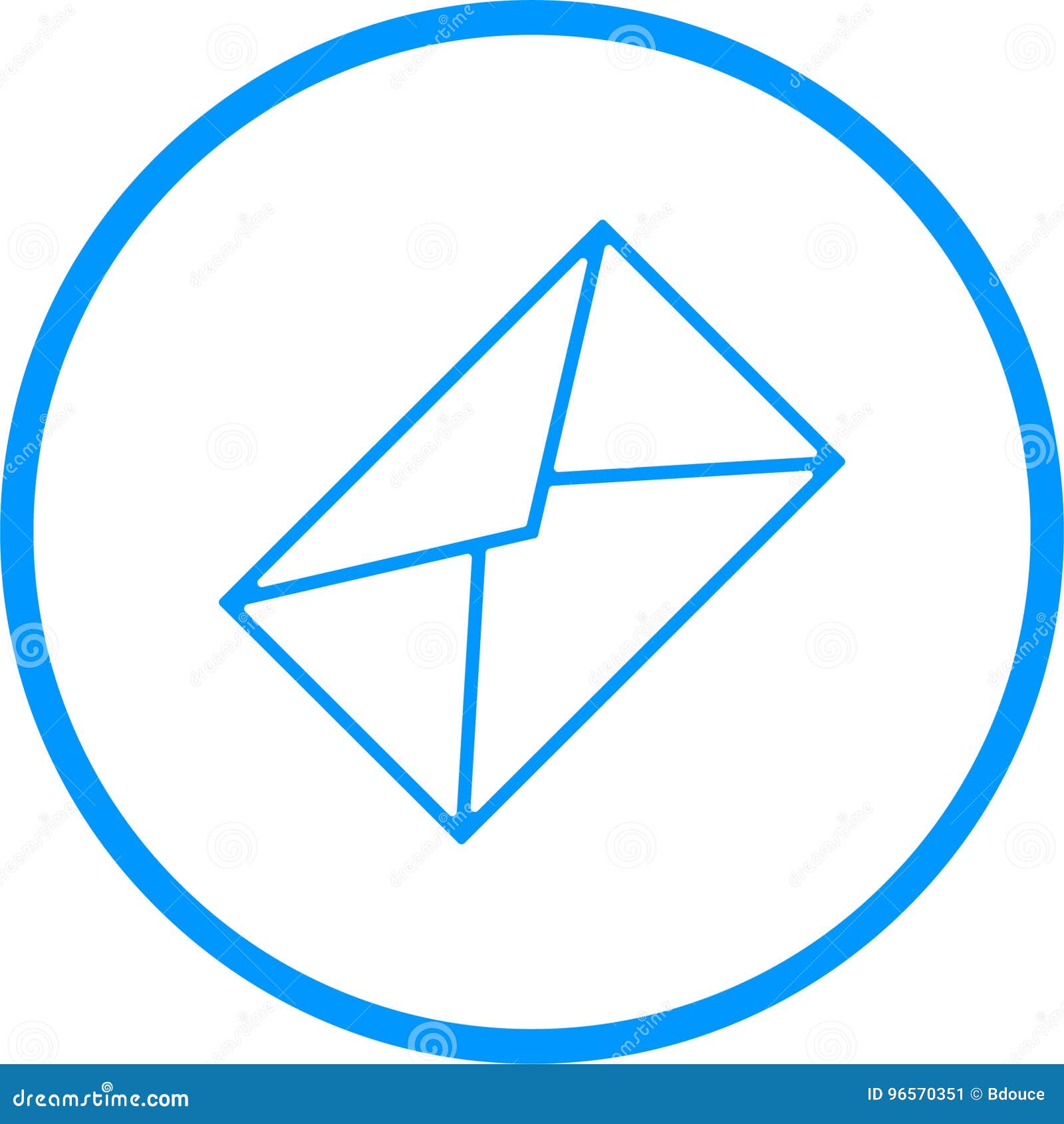 Message Envelope Vector Line Icon Stock Vector - Illustration of ...