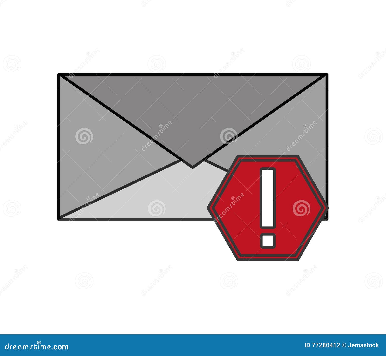 Message Envelope and Warning Sign Icon Stock Vector - Illustration of ...