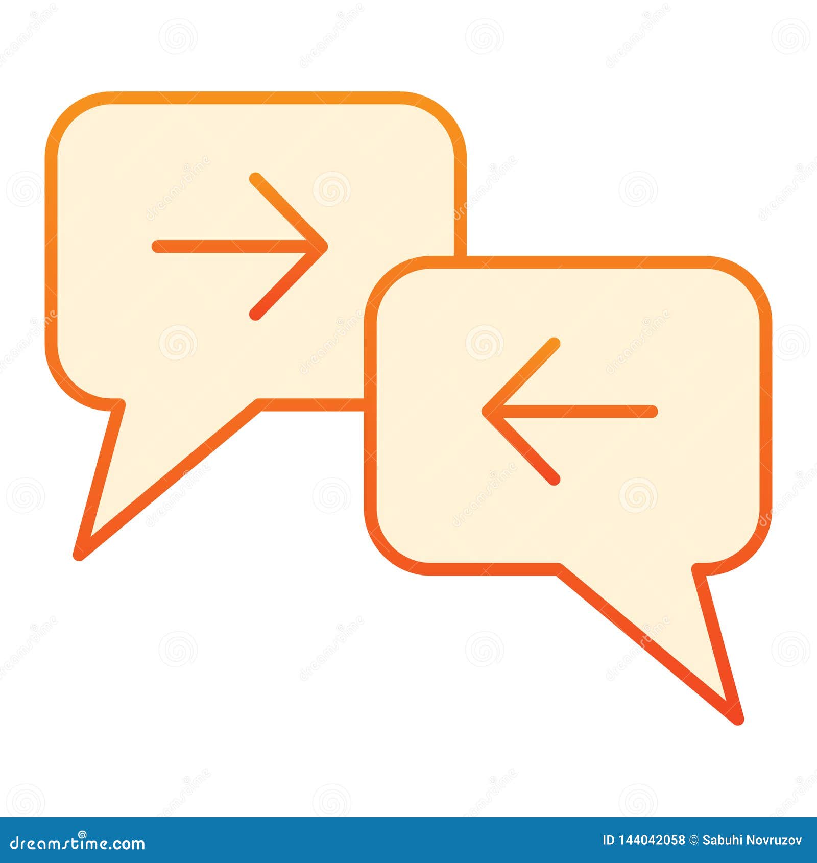 Message Exchange Flat Icon. Dialog Orange Icons in Trendy Flat Style ...