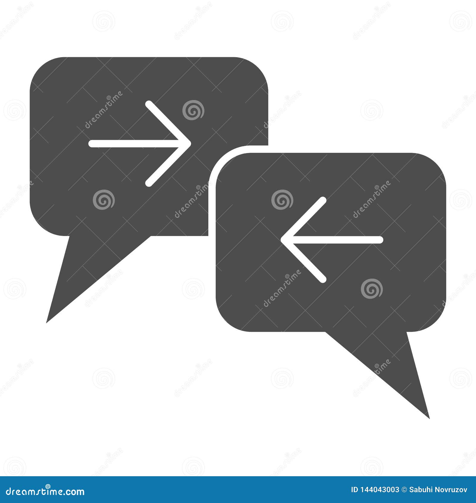 Message Exchange Solid Icon. Dialog Vector Illustration Isolated on ...