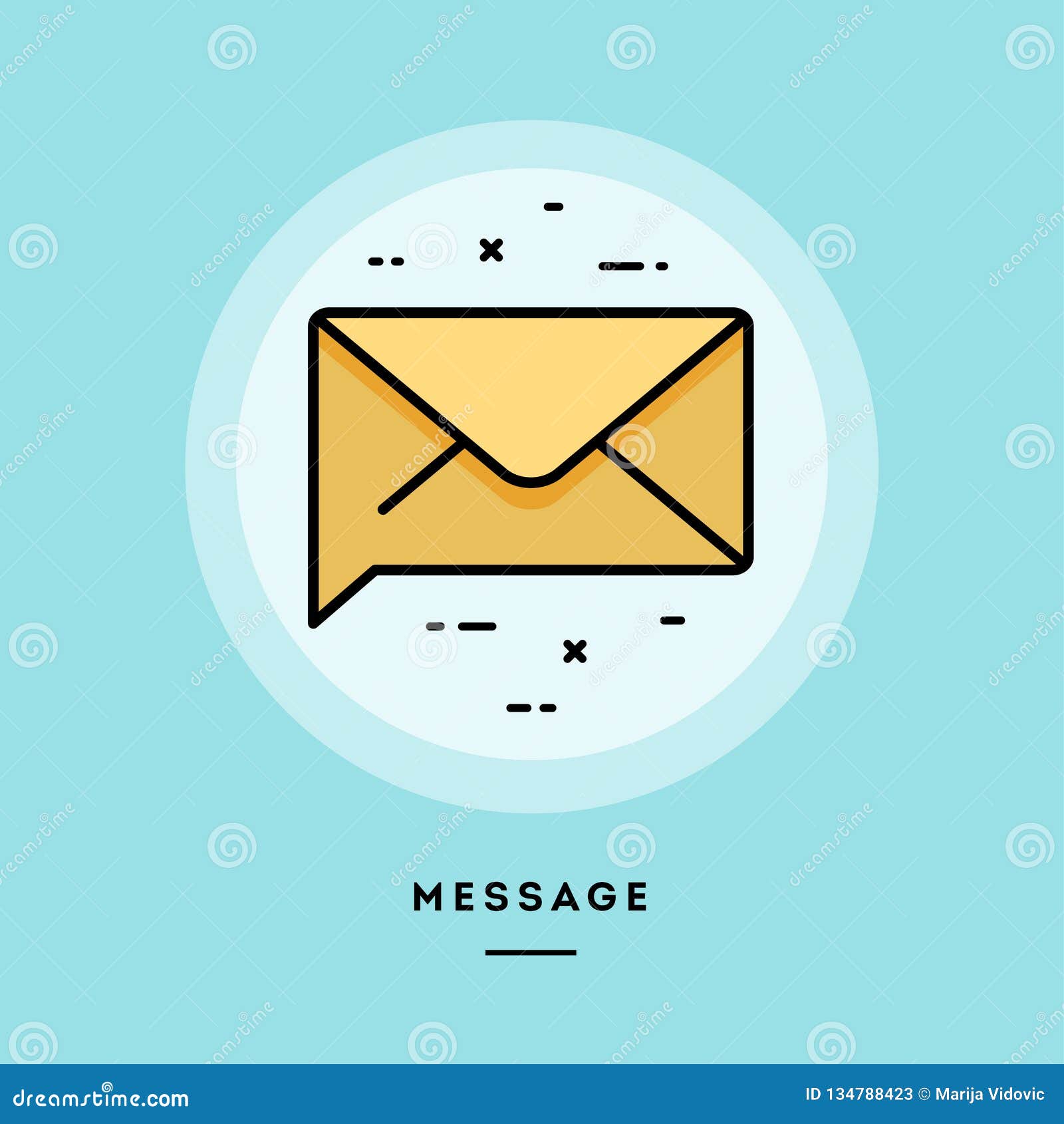 Message, Flat Design Thin Line Banner. Stock Vector - Illustration of ...