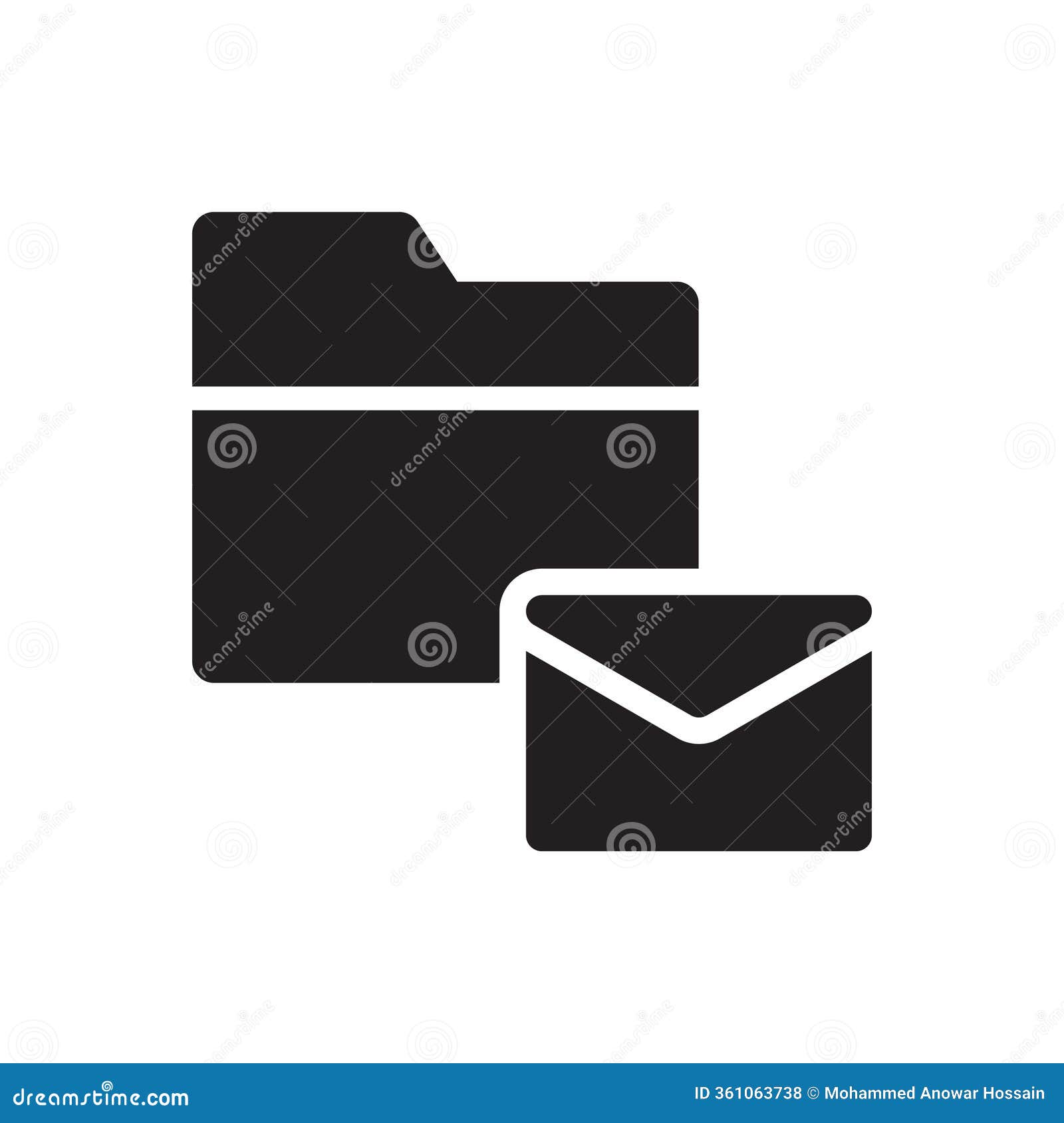 Message Folder Icon stock illustration. Illustration of folder - 361063738