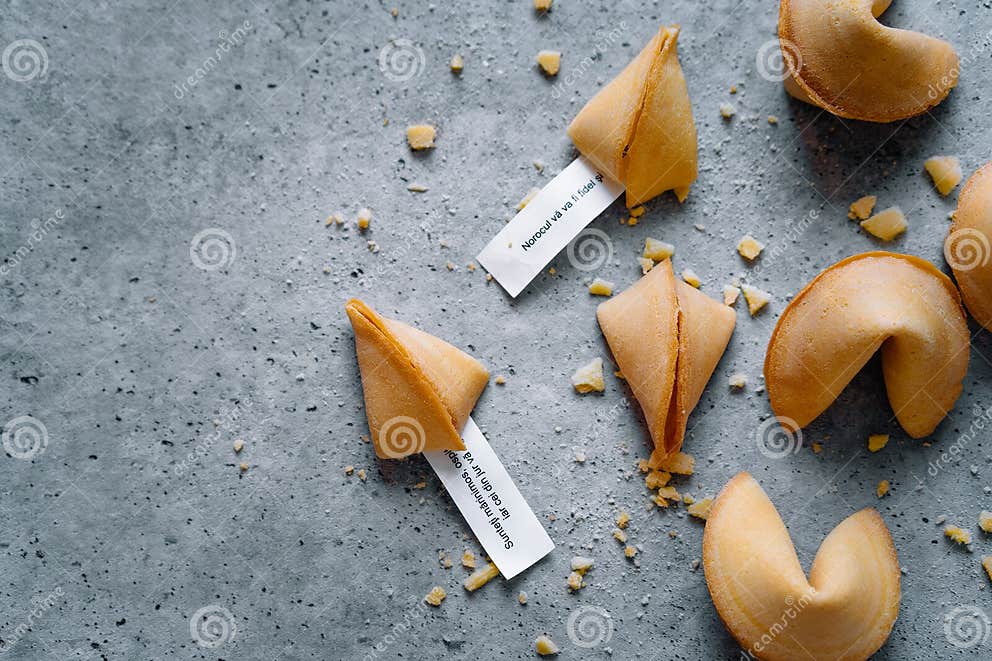 Fortune cookies on table stock image. Image of table - 270877263
