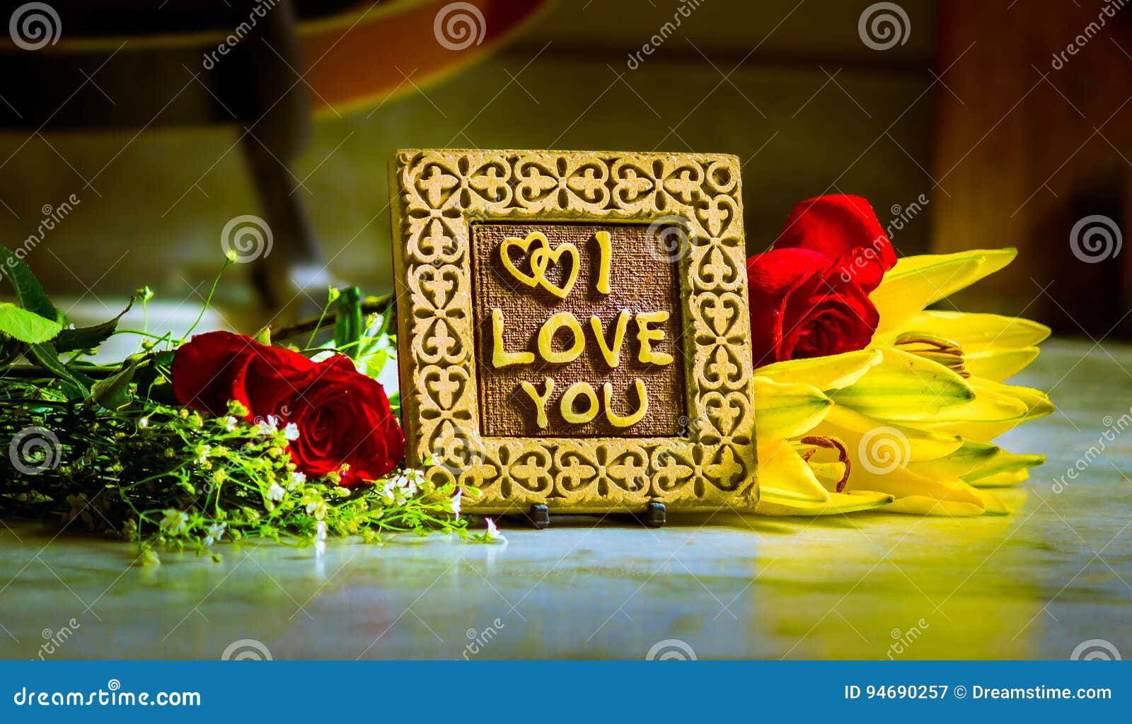 Message I Love You with Flowers Stock Image - Image of flowers, message ...