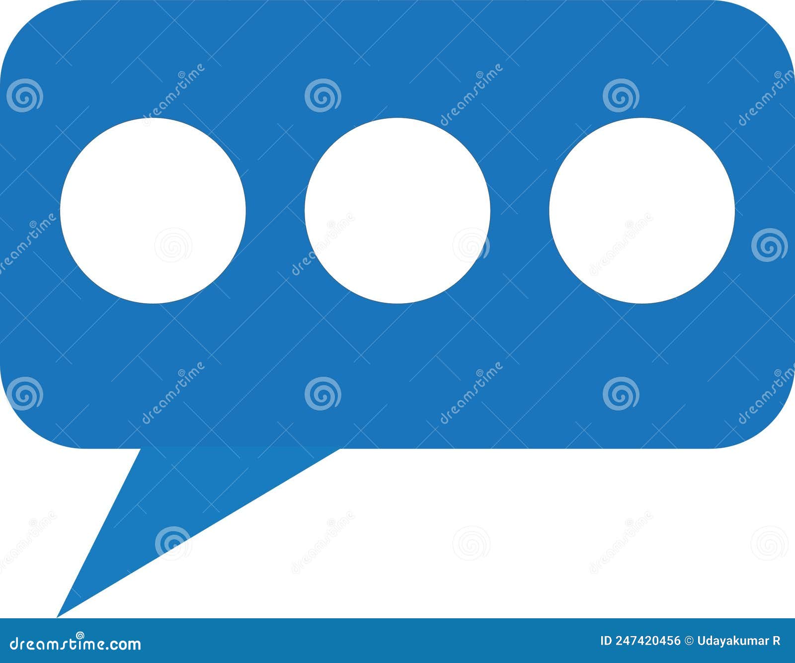 Message Icon Blue Color. on White Background Stock Vector ...