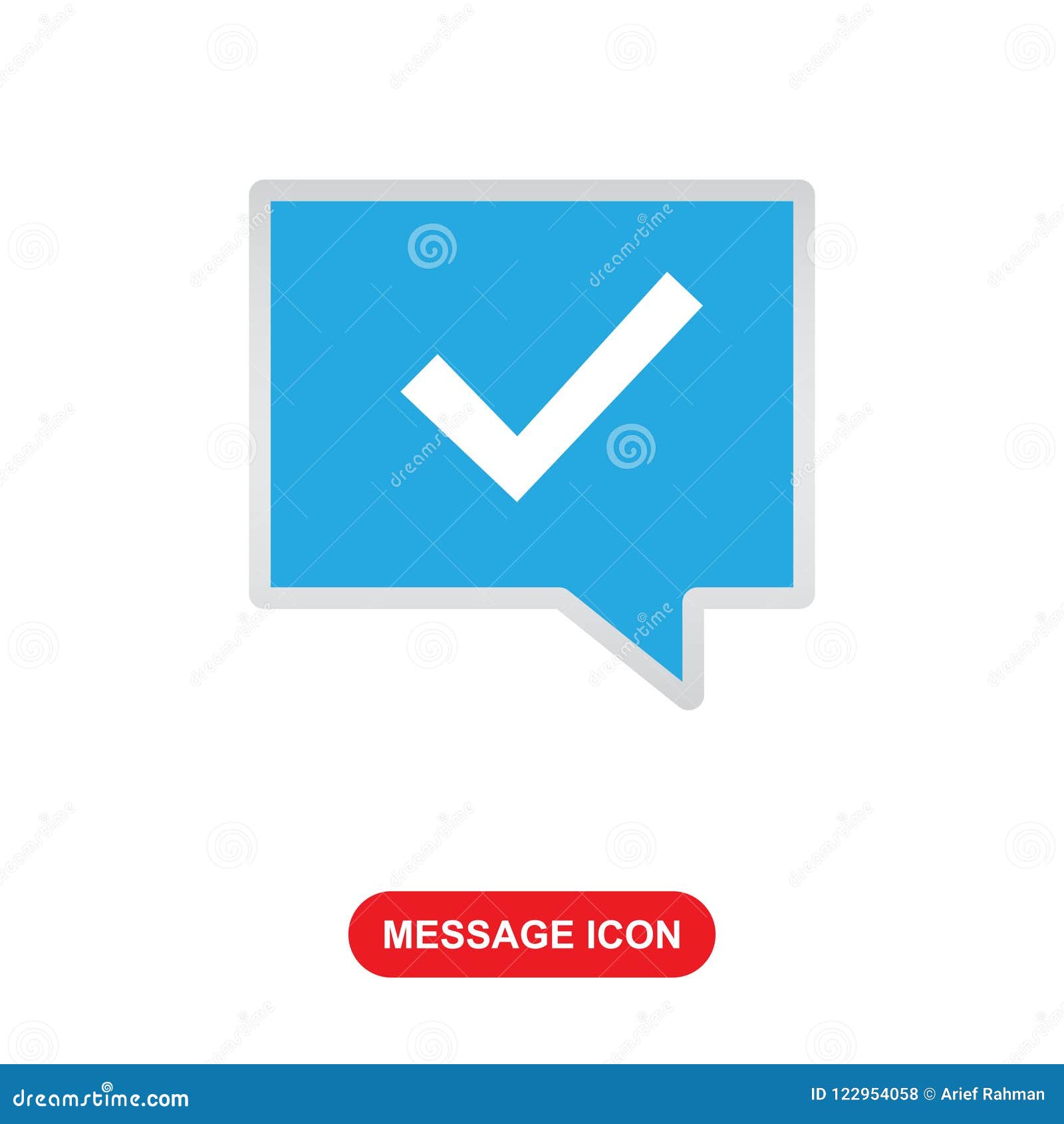 Message Icon with Checkmark Symbol Vector Icon Stock Vector ...