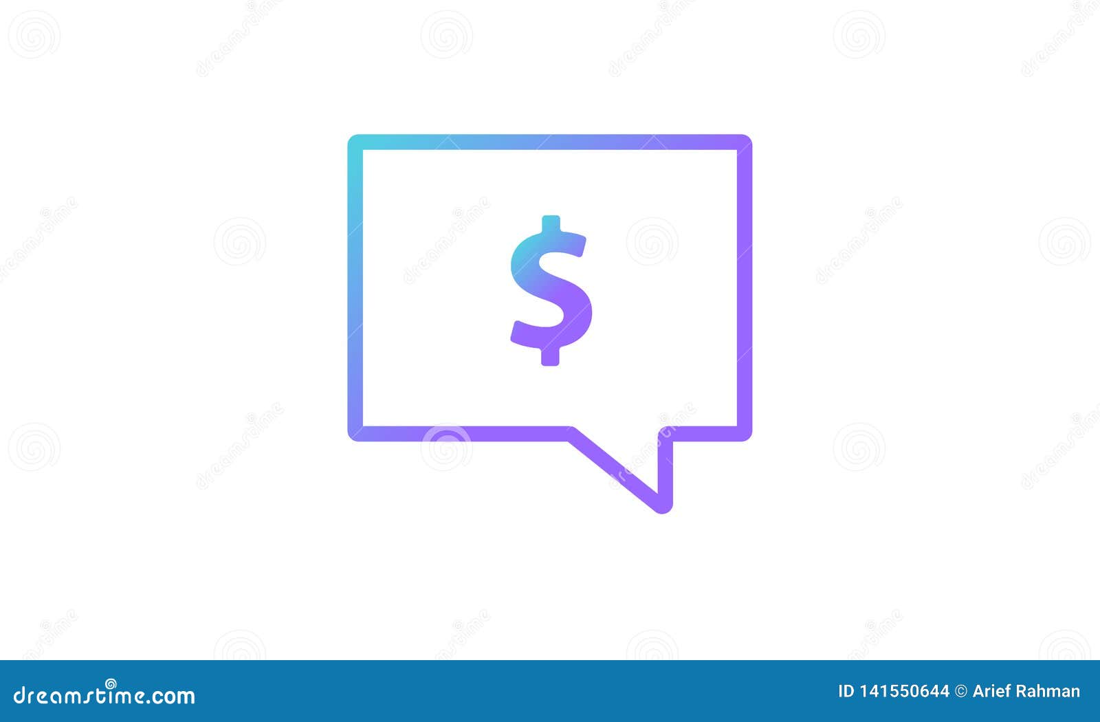 Message Icon Concept, Message Icon with Dollar Money Symbol. Modern ...