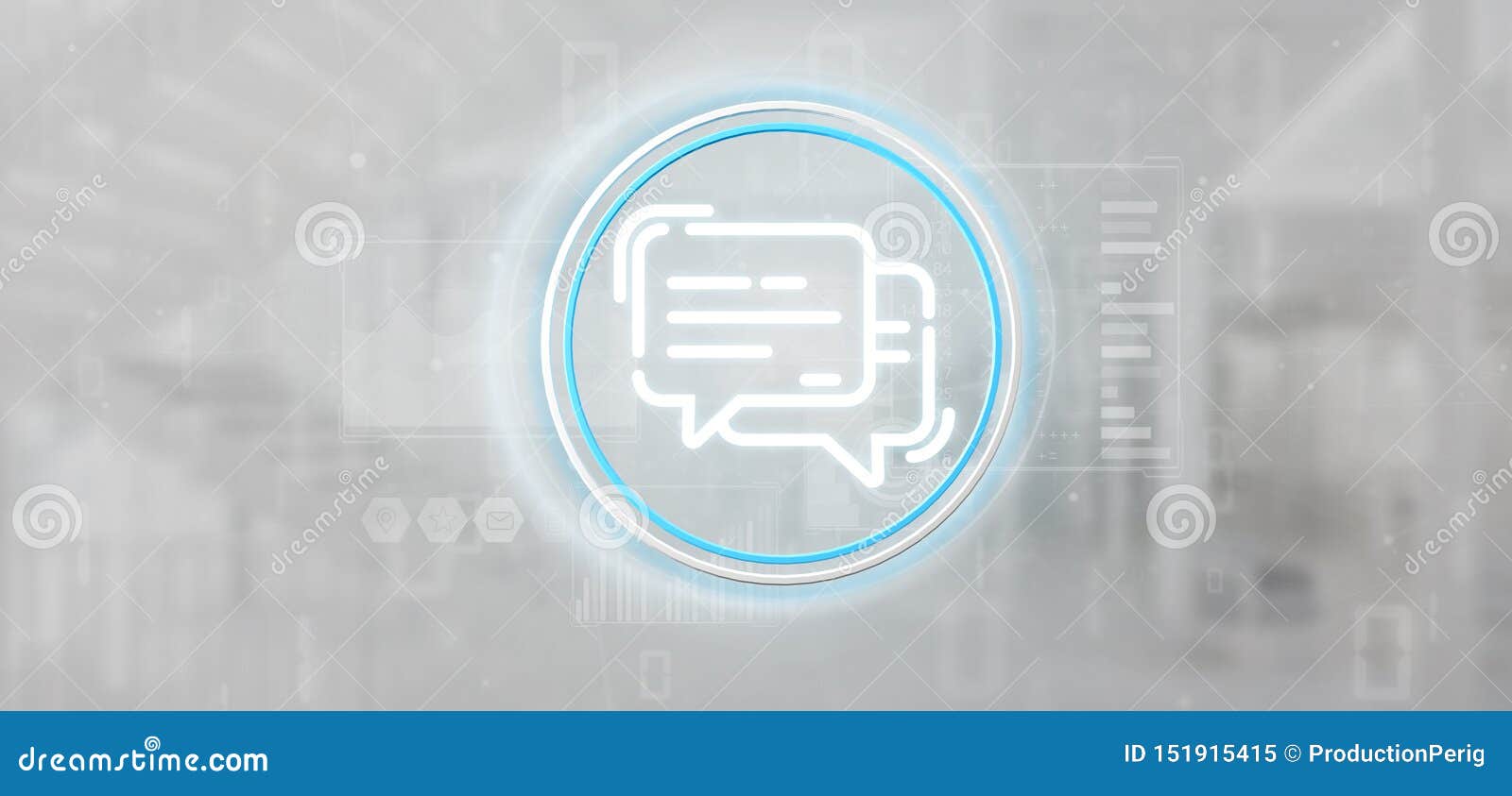 Message Icon with Data All Around Stock Illustration - Illustration of ...