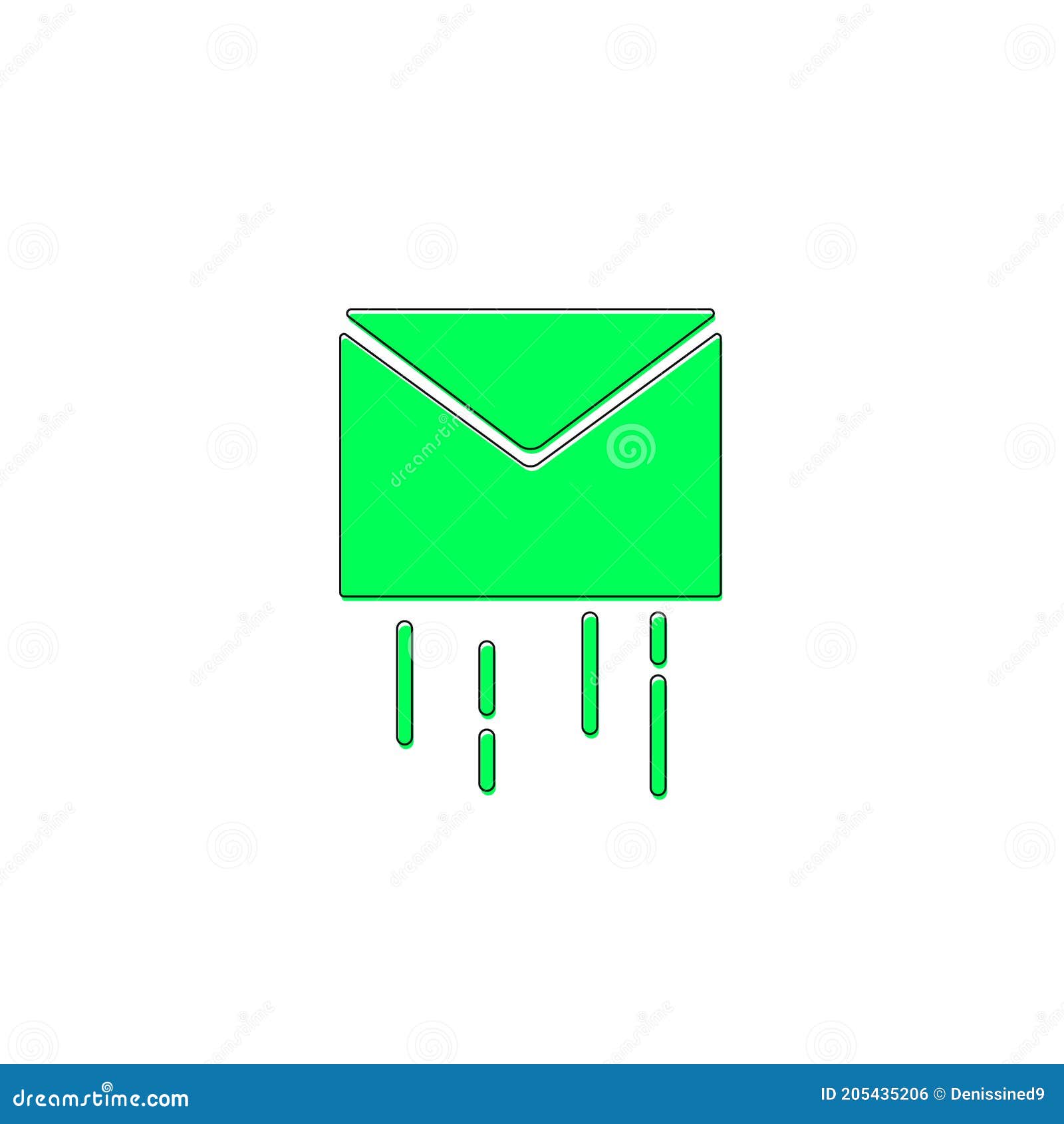 Message Icon, Envelope Symbol, Flat Design Template, Vector ...