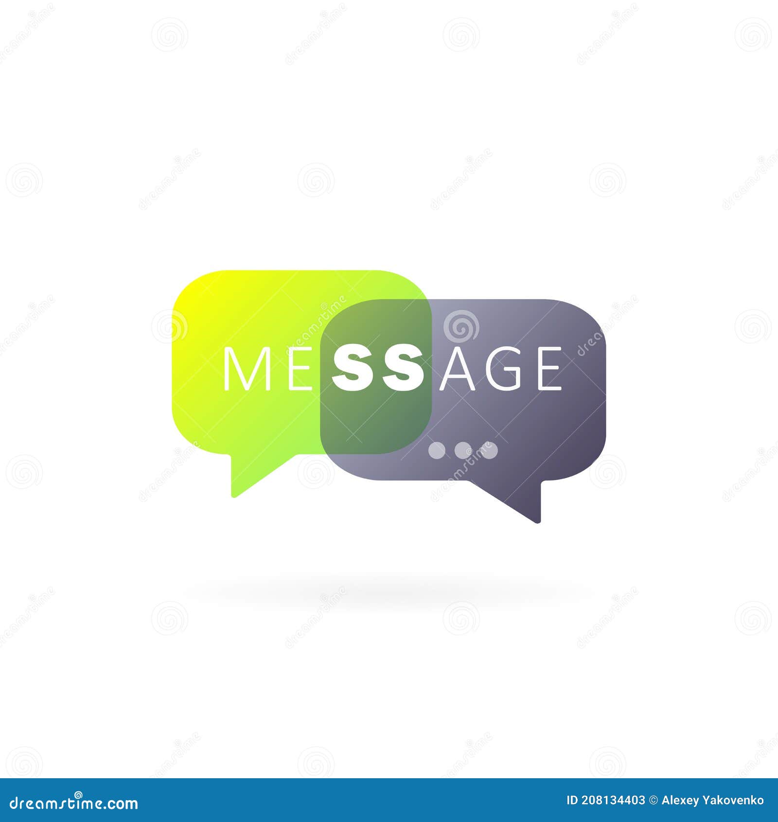 Message Icon in Flat Design. Communicate. Conversation Sign. Chat ...