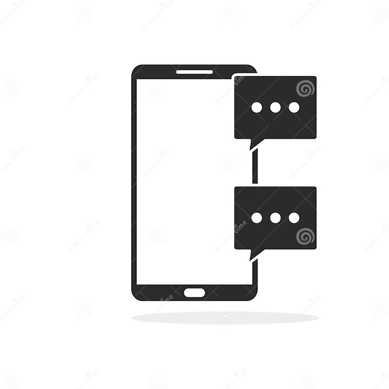 Message Icon in Flat Style Isolated on White Background. Sms Symbol ...