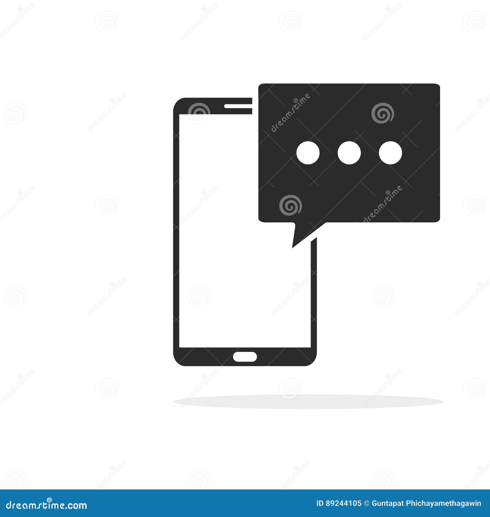 Message Icon in Flat Style Isolated on White Background. Sms Symbol ...