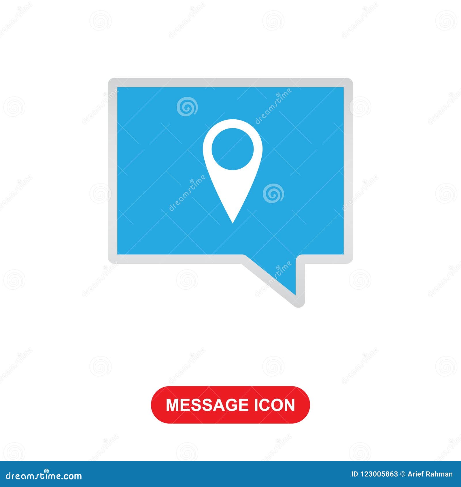 Message Icon with Location Symbol Vector Icon Stock Illustration ...