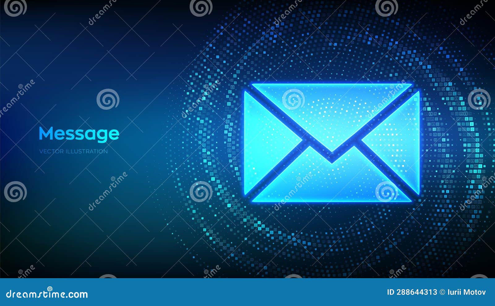 Message Icon Made with Binary Code. Email. Mail Communication. Online ...