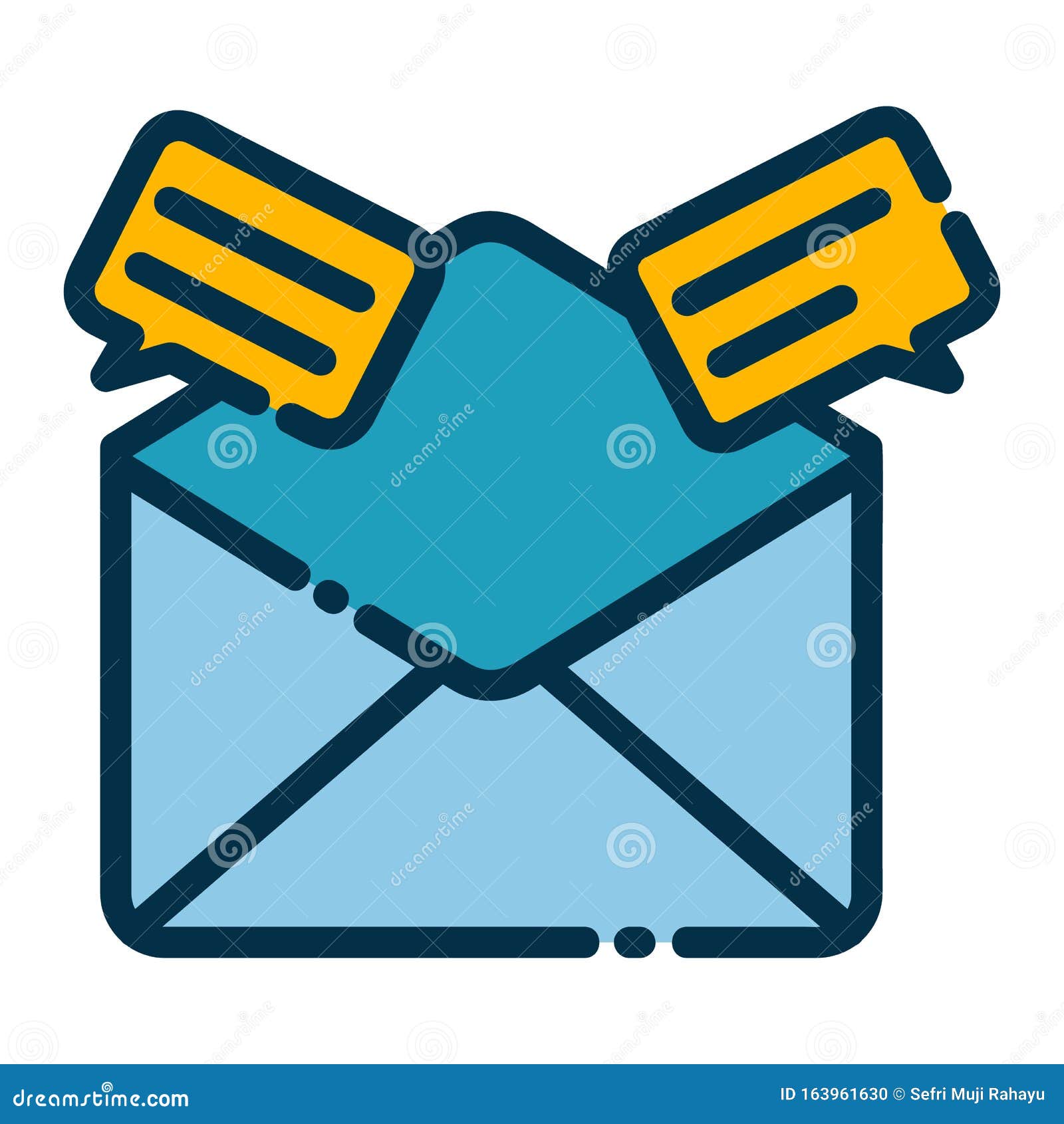 Message Icon in a Modern Style Stock Illustration - Illustration of ...