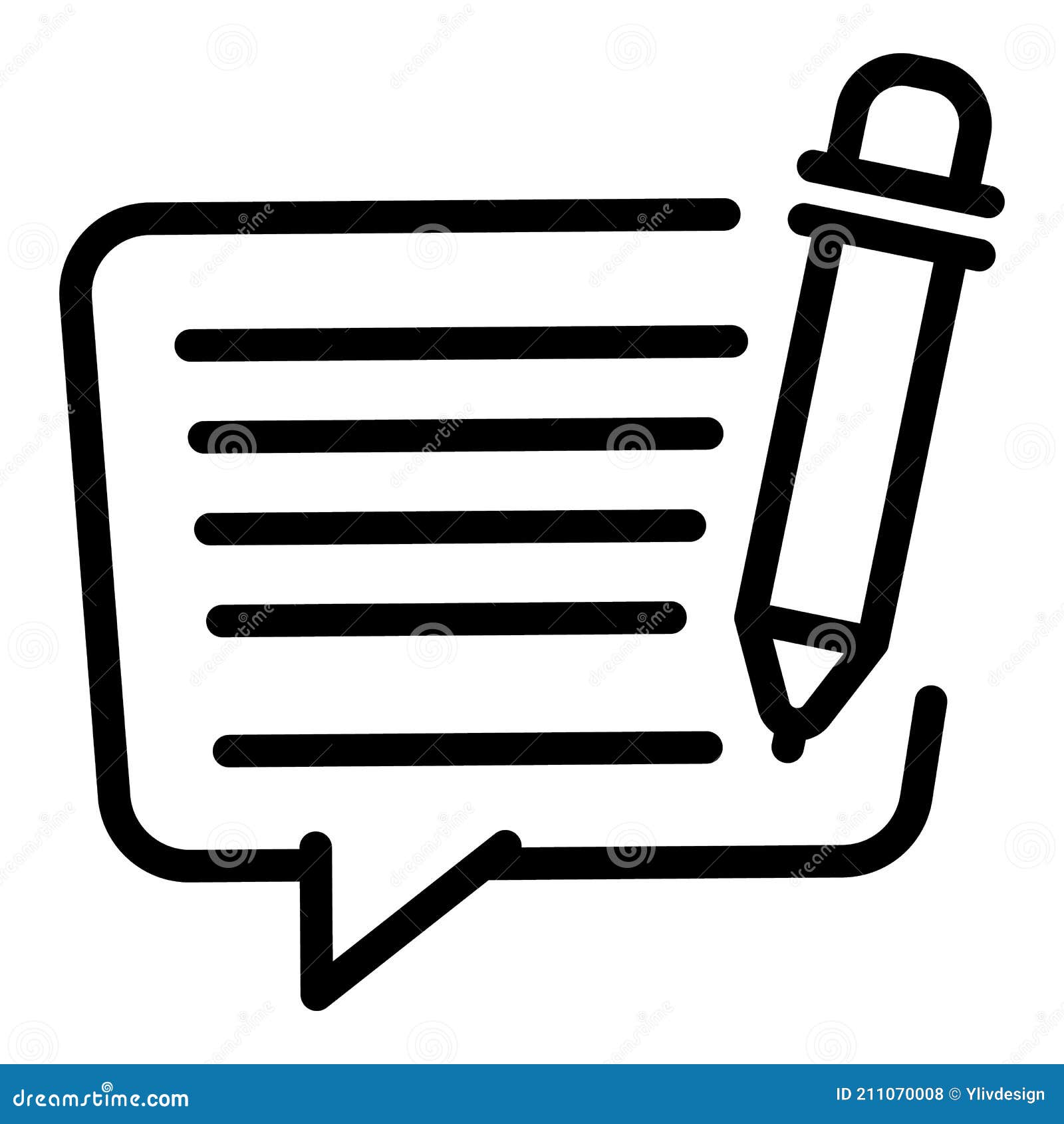 Message Icon, Outline Style Stock Vector - Illustration of internet ...