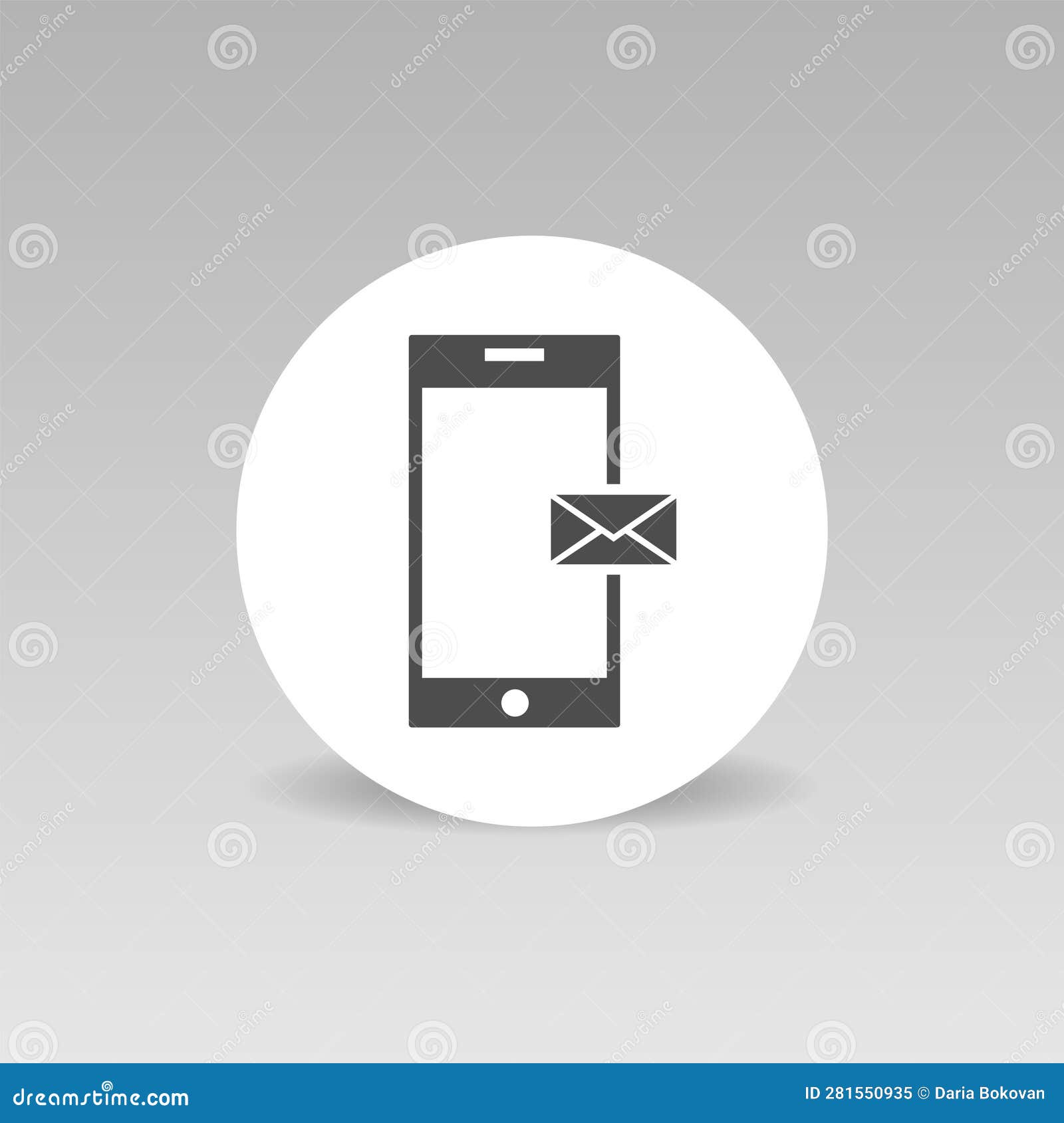 Message Icon on Smartphone Screen Vector Icon Stock Vector ...
