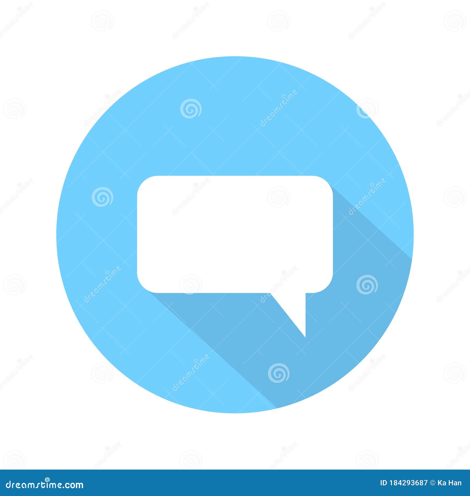 Message Icon Vector in Flat Design. Comment and Feedback Symbol Button ...