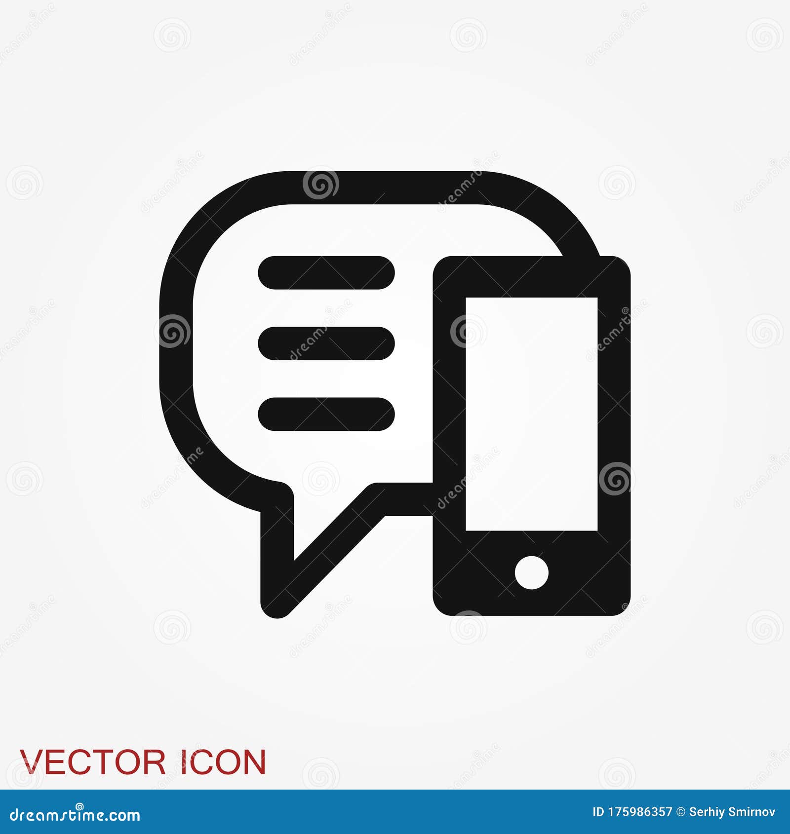 Message Icon, Vector Symbol for Design. Cat Sign Stock Illustration ...