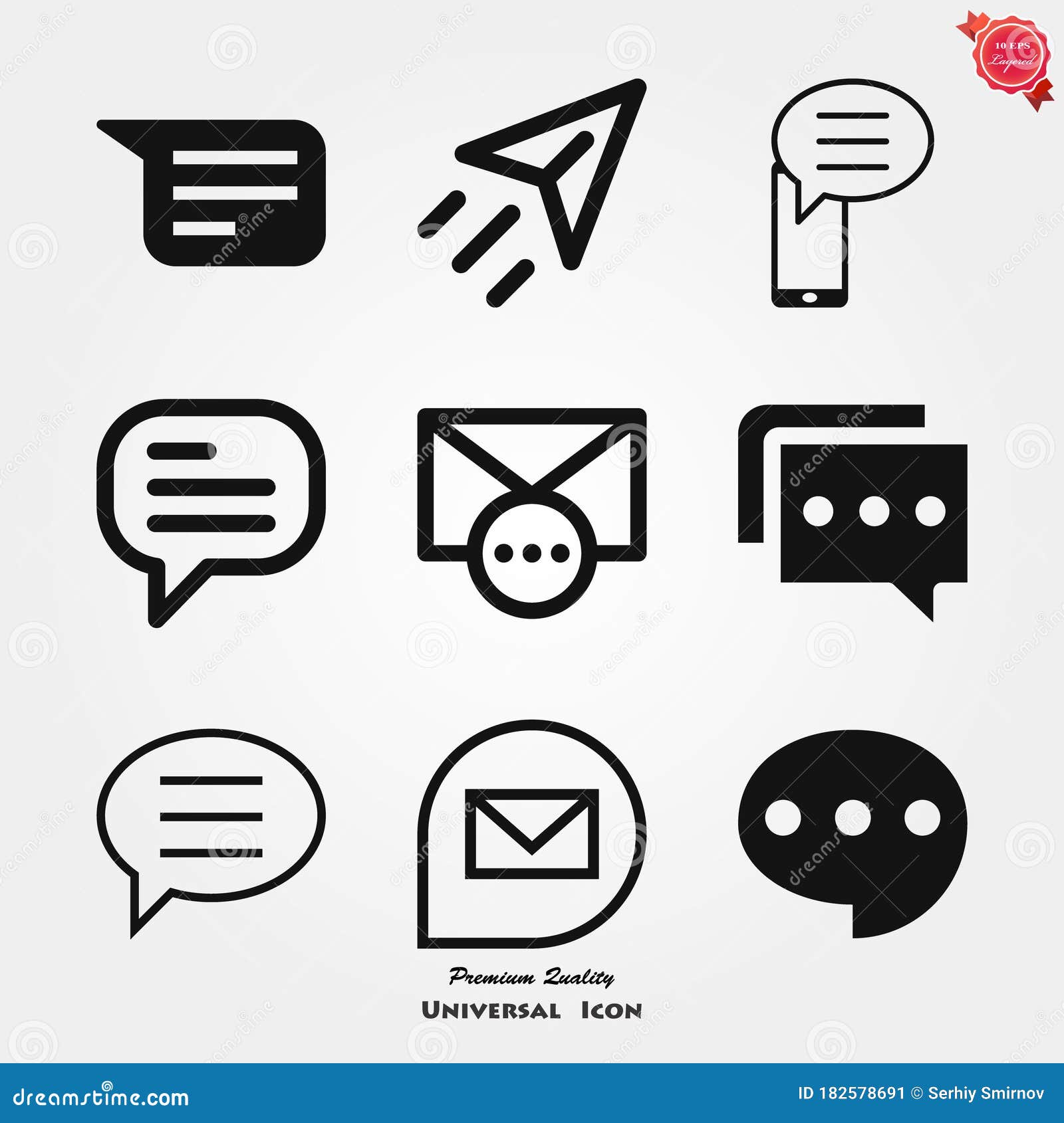 Message Icon, Vector Symbol for Design. Cat Sign Stock Illustration ...