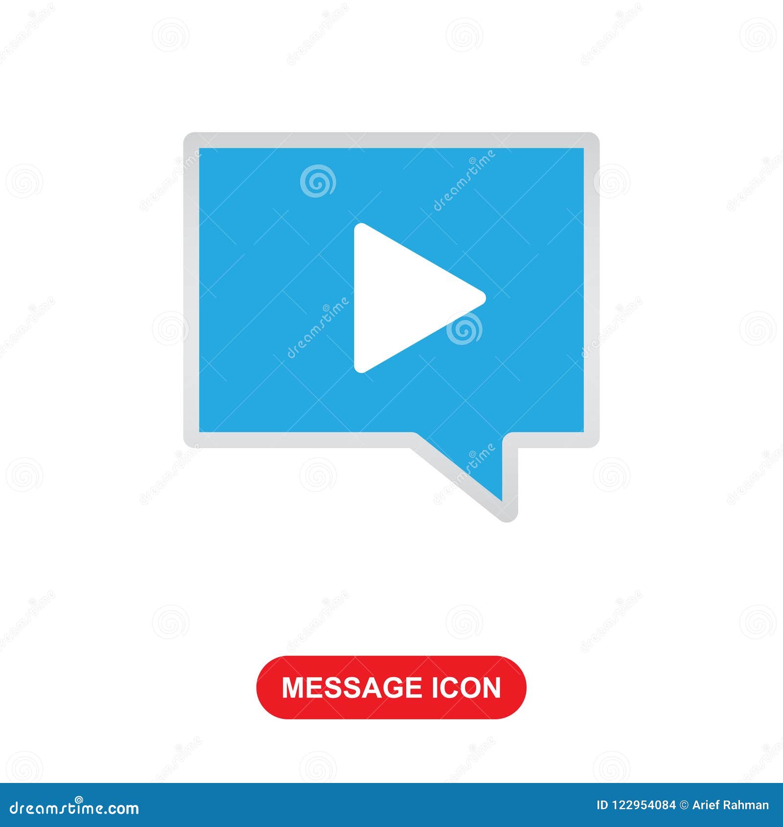 Message Icon with Video Symbol Vector Icon Stock Vector - Illustration ...