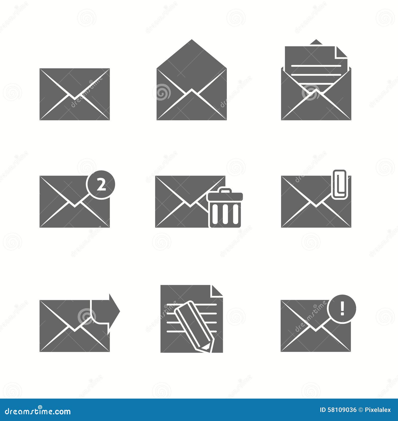 Message Icons Set stock vector. Illustration of design - 58109036