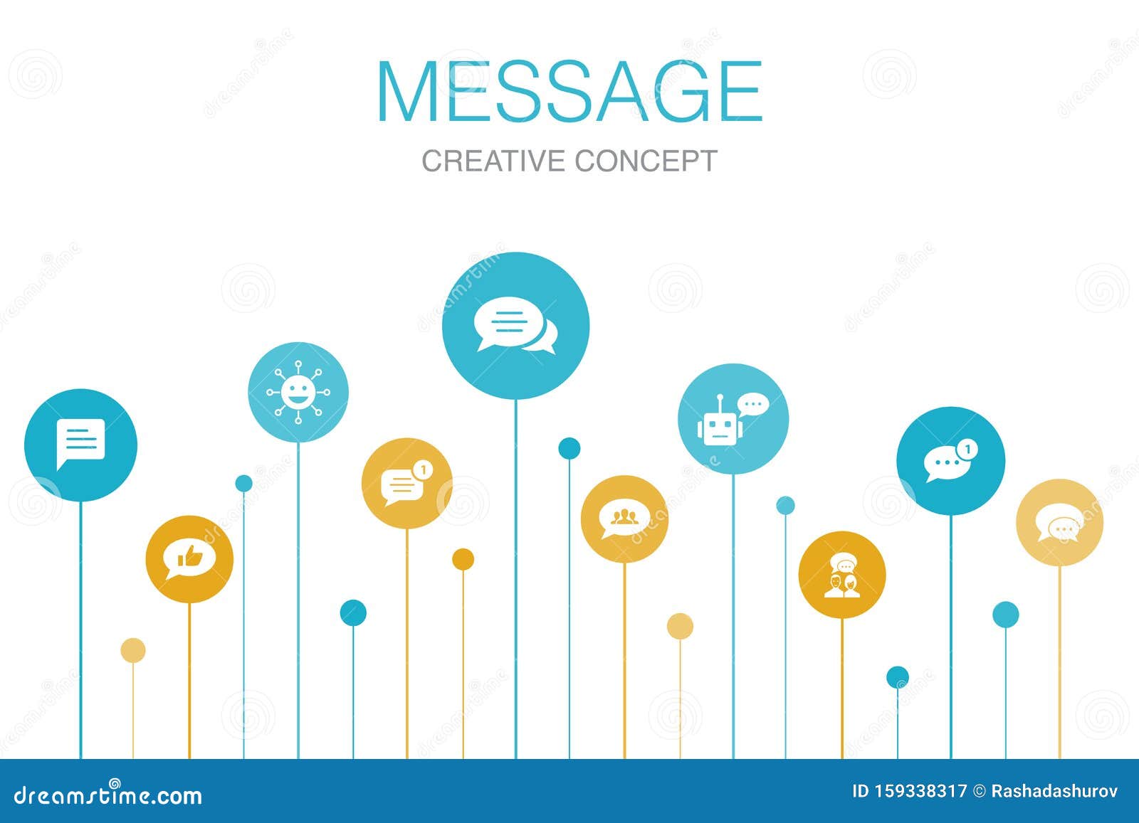 Message Infographic 10 Steps Template Stock Vector - Illustration of ...