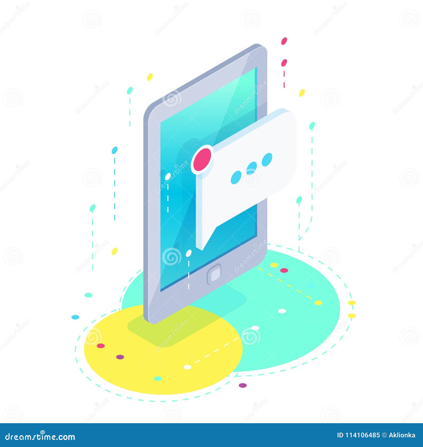 Message. Isometric Mobile Phone. Stock Vector - Illustration of modern ...