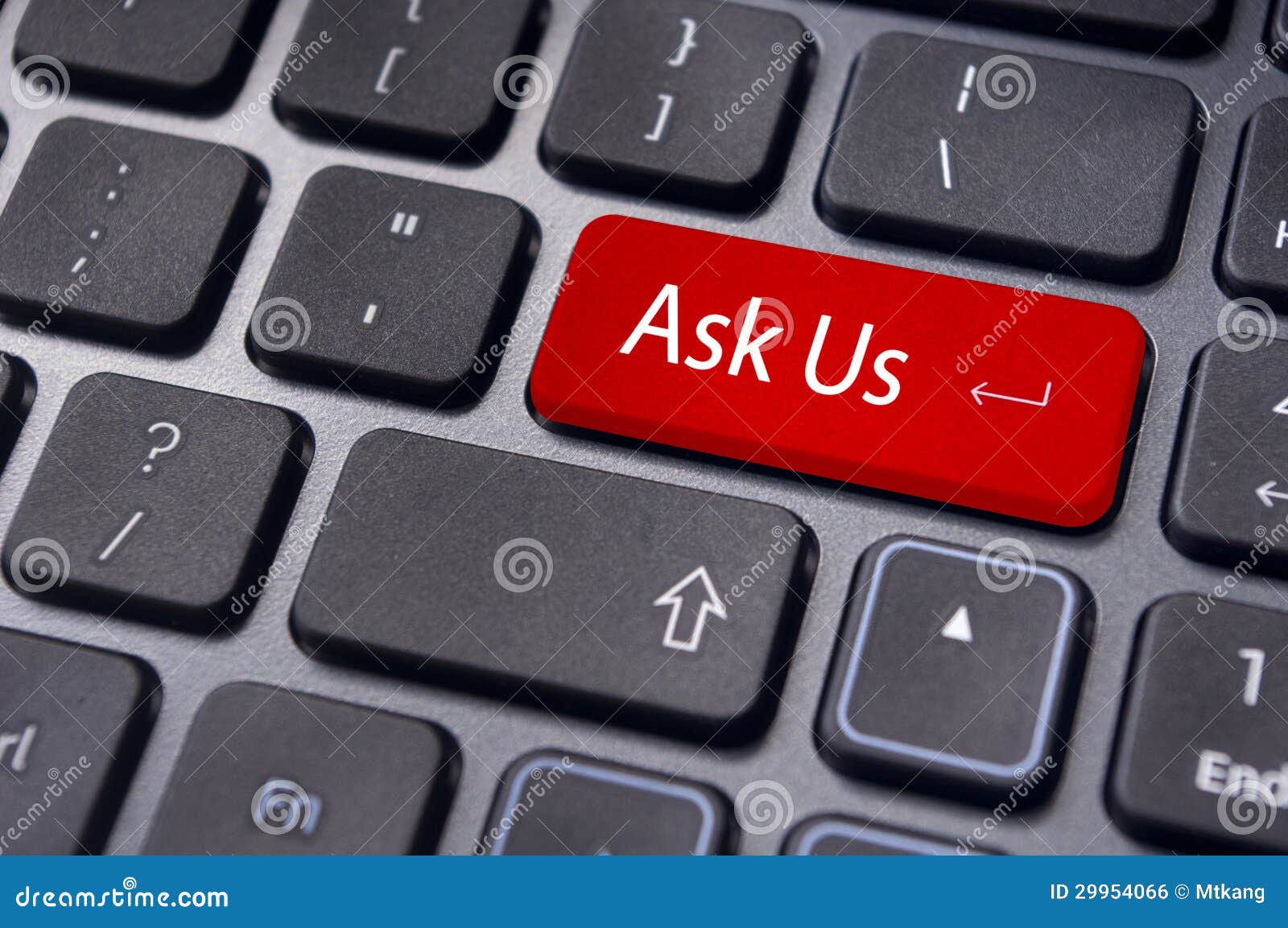 Message on Keyboard, Ask Us Concepts Stock Photo - Image of answer ...