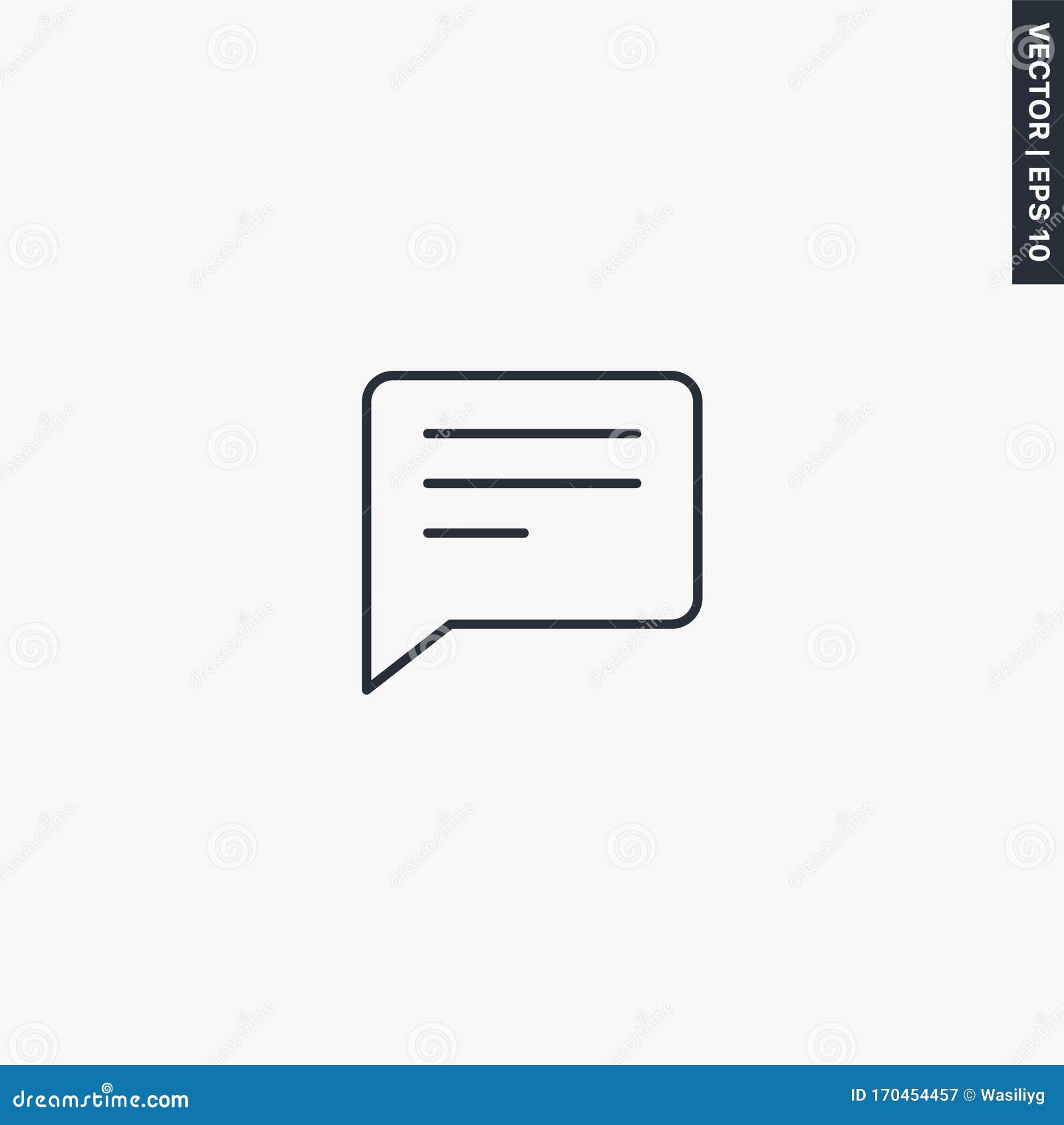 Message, Linear Style Sign for Mobile Concept and Web Design Stock ...