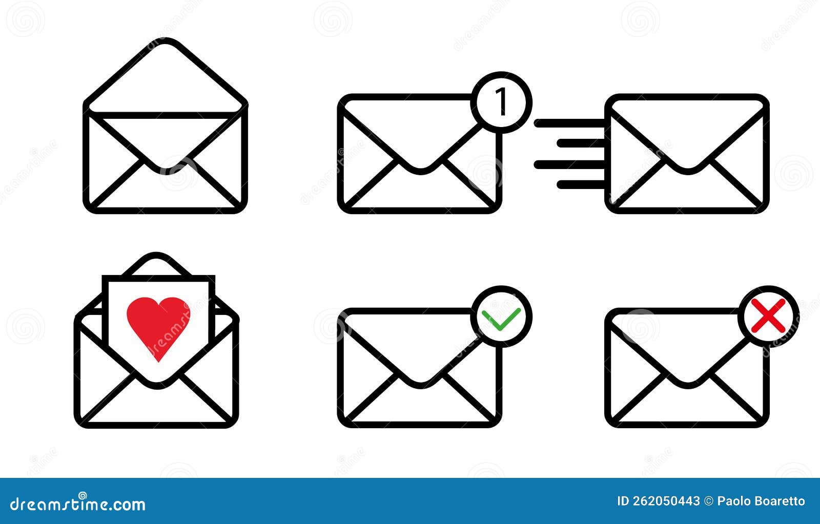 Message Mail Icon Vector Set. E-mail Envelope Icon Illustration Stock ...