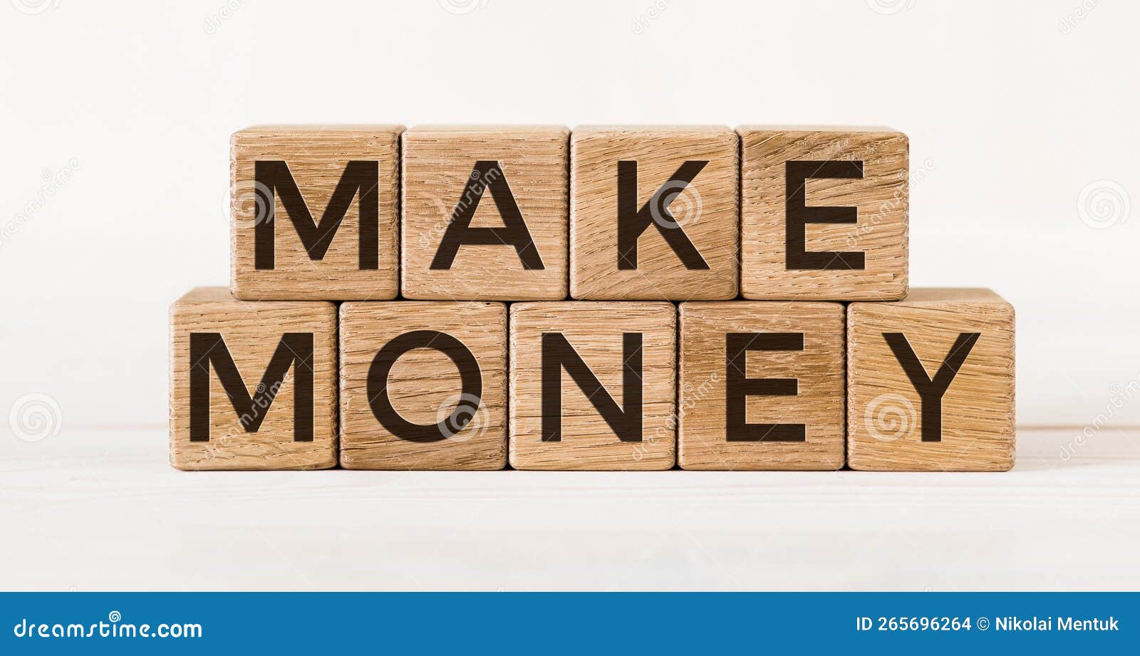 Message Make Money on Wooden Cubes on White Background Stock Photo ...