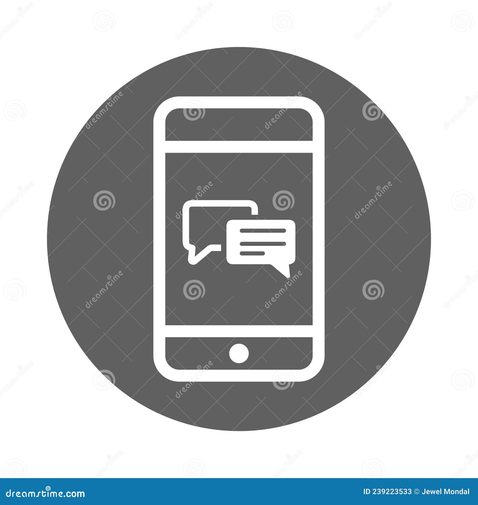 Message, Mobile, Chat, Comment, Feedback Icon. Gray Vector Sketch ...