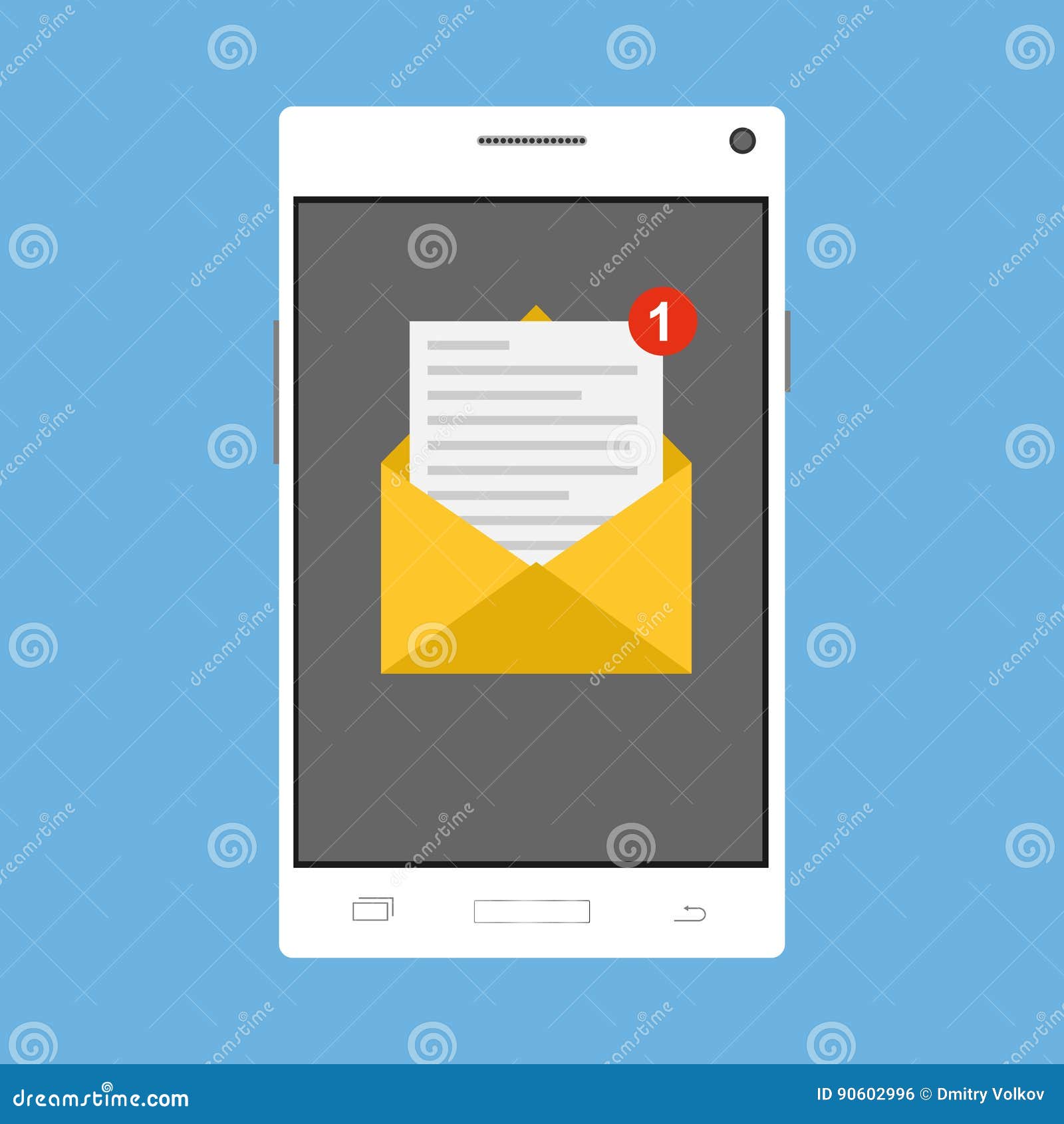 Message on the Mobile Phone Stock Illustration - Illustration of design ...
