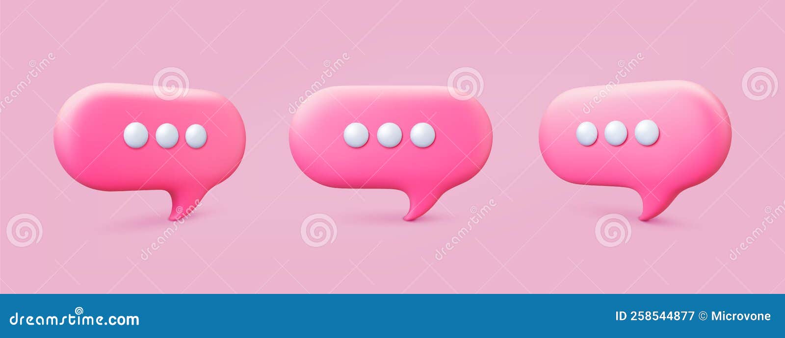 Message Network 3d Speech Bubbles. Voice Balloons Emblems, Text ...