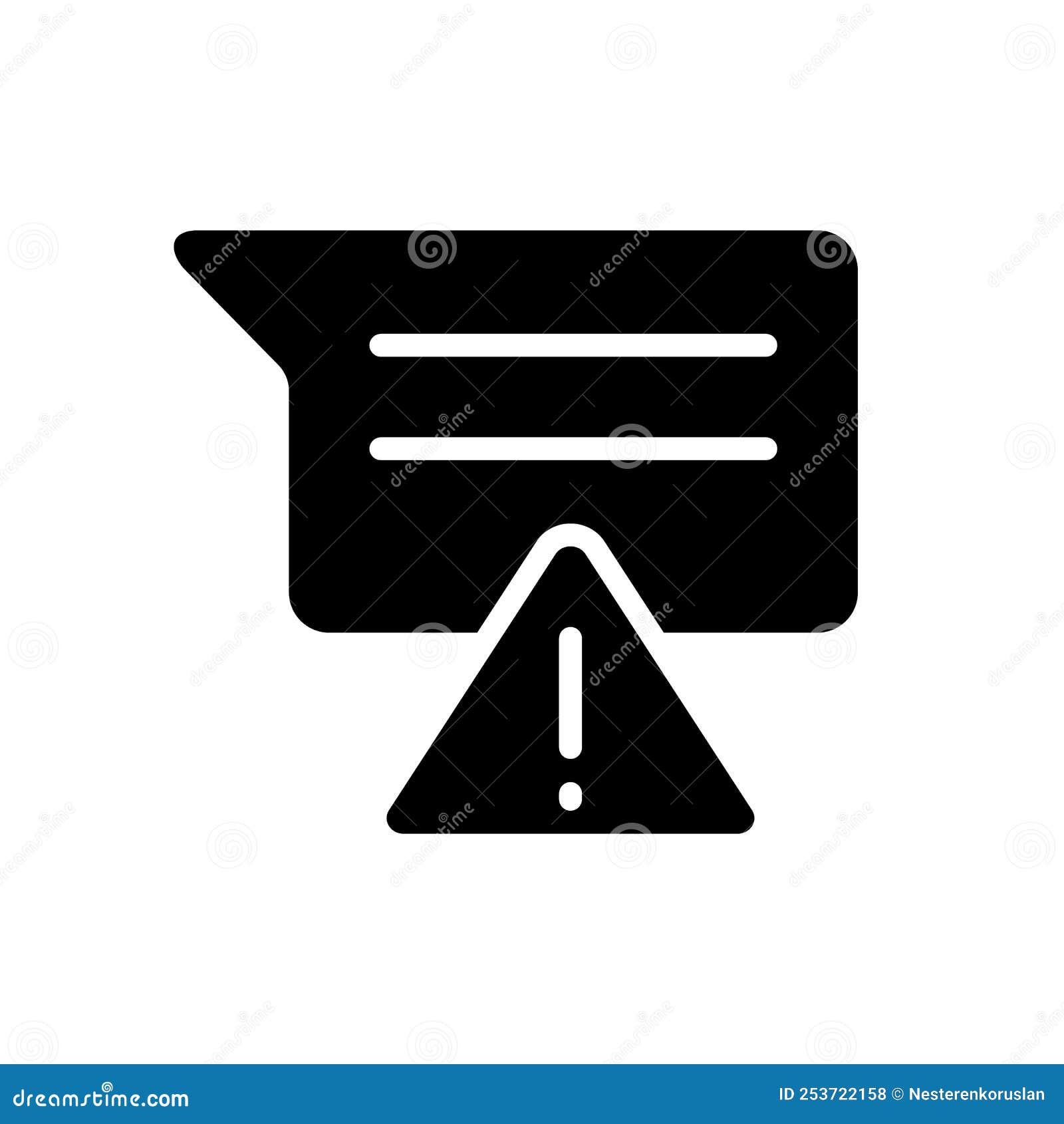 Message is Not Sent Black Glyph Icon Stock Vector - Illustration of ...