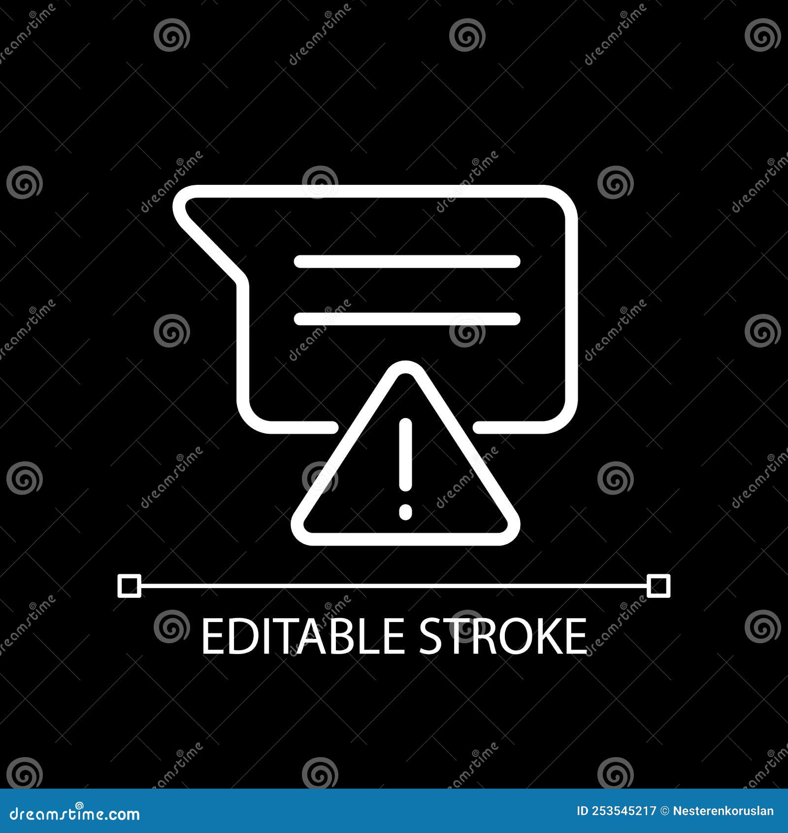 Message is Not Sent White Linear Icon for Dark Theme Stock Vector ...