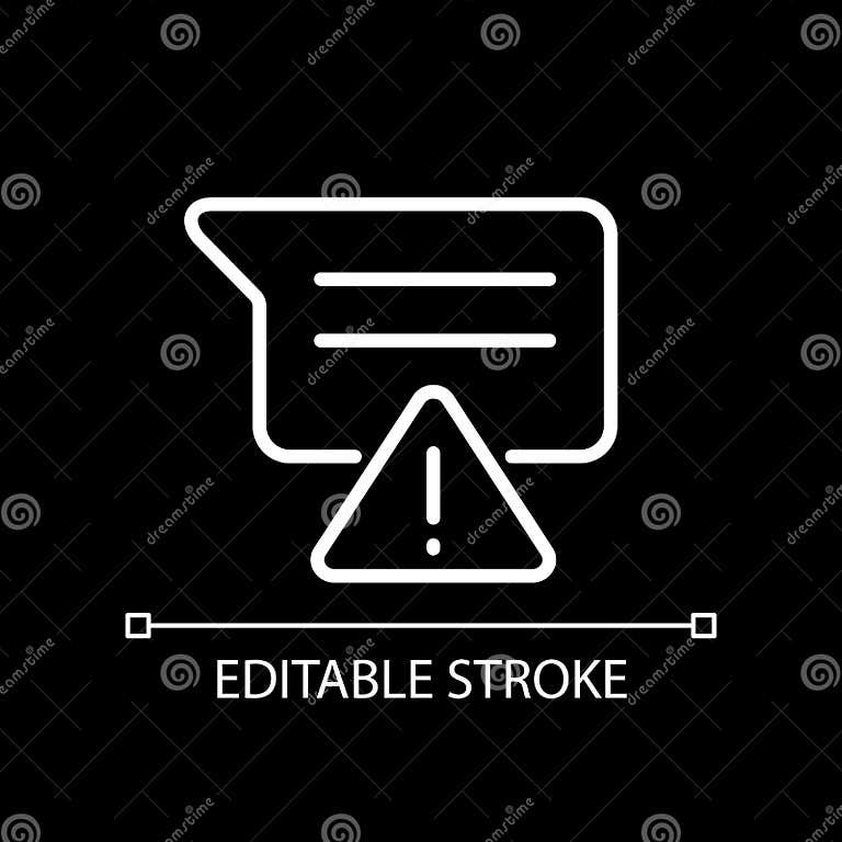 Message is Not Sent White Linear Icon for Dark Theme Stock Vector ...