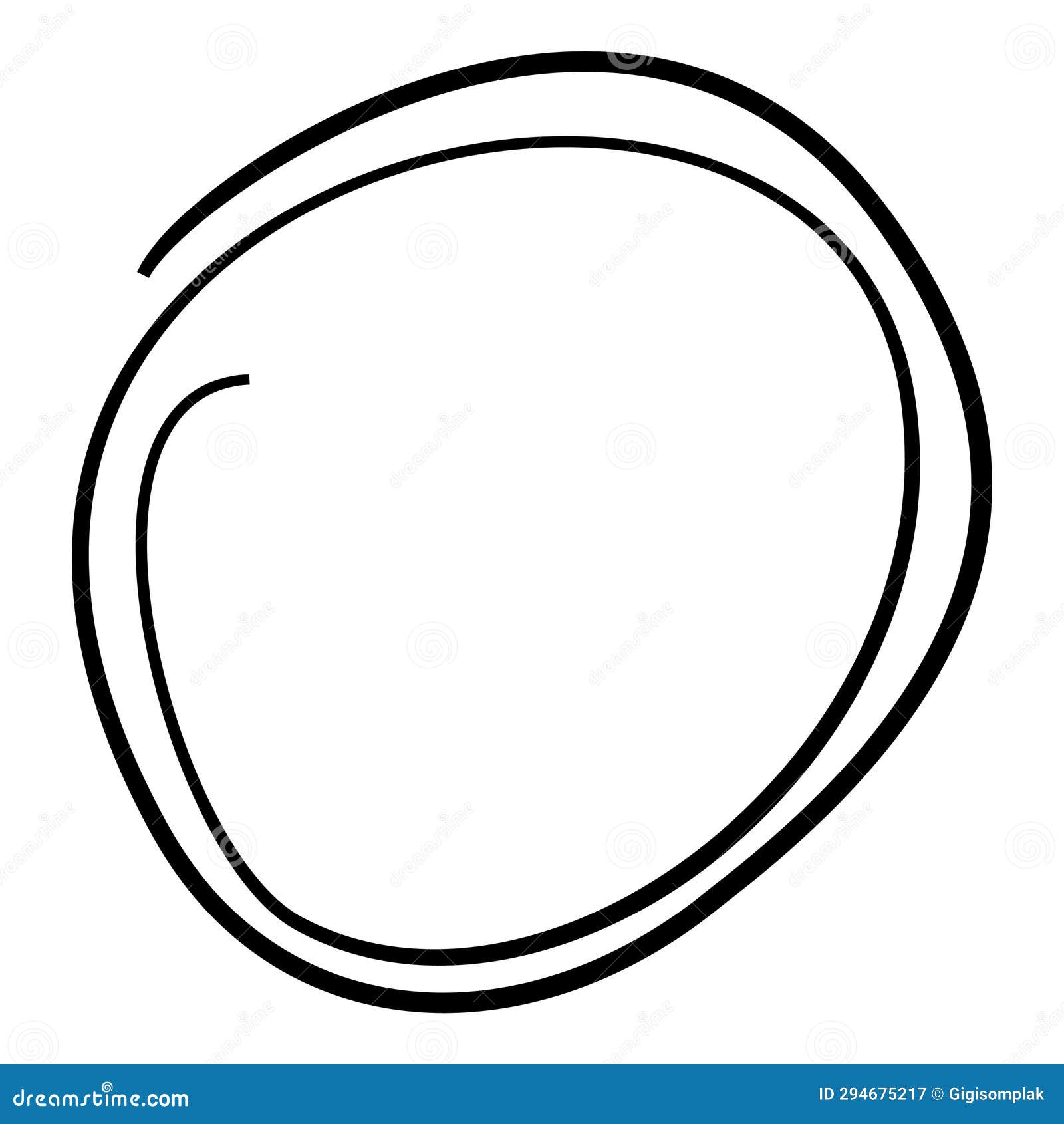 Simple Frame Border Multiple Line Circle, Doodle Hand Draw Sketch Stock ...